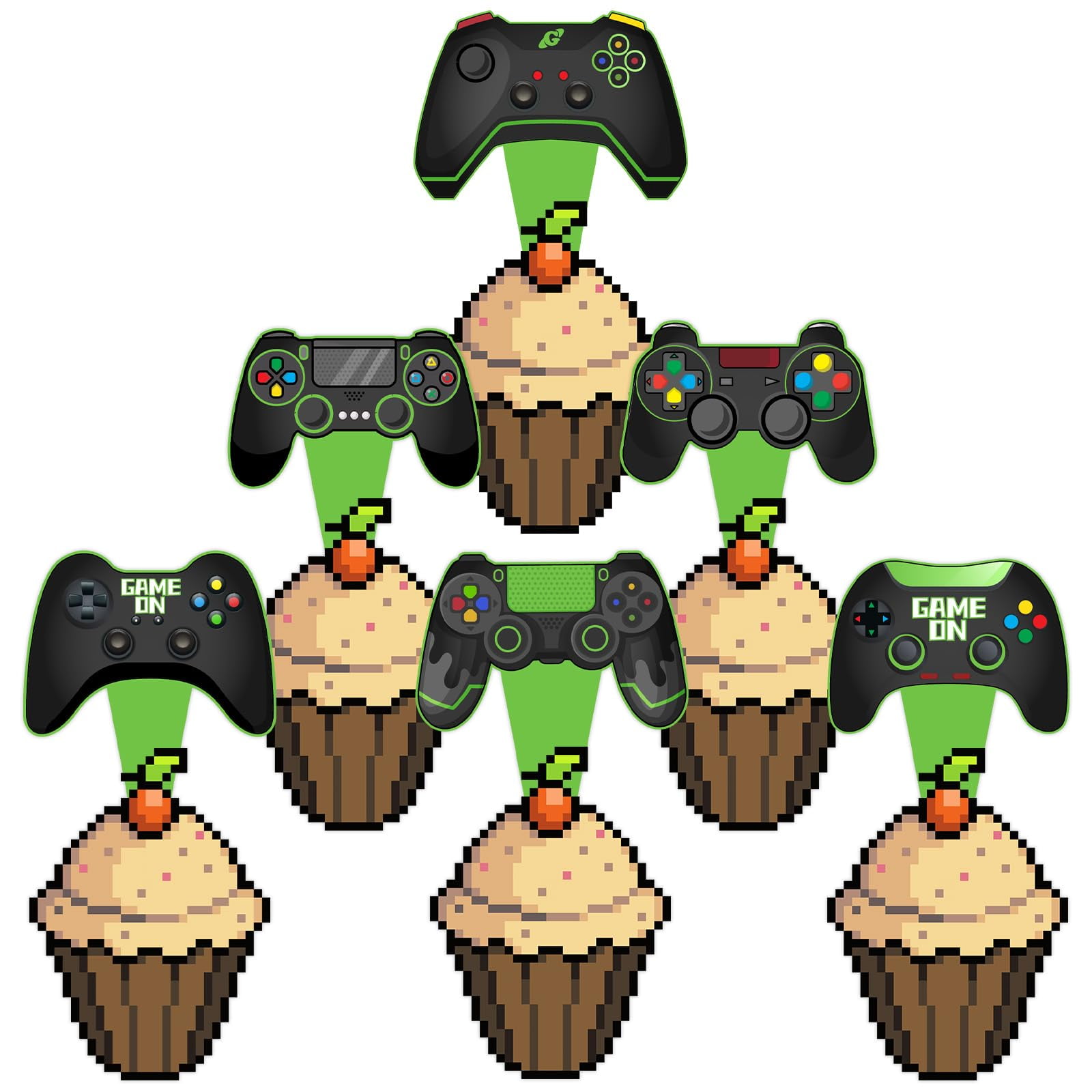 Video Game ControllerTRDN Cake Toppers, Gamer Cupcake Decorations for ...