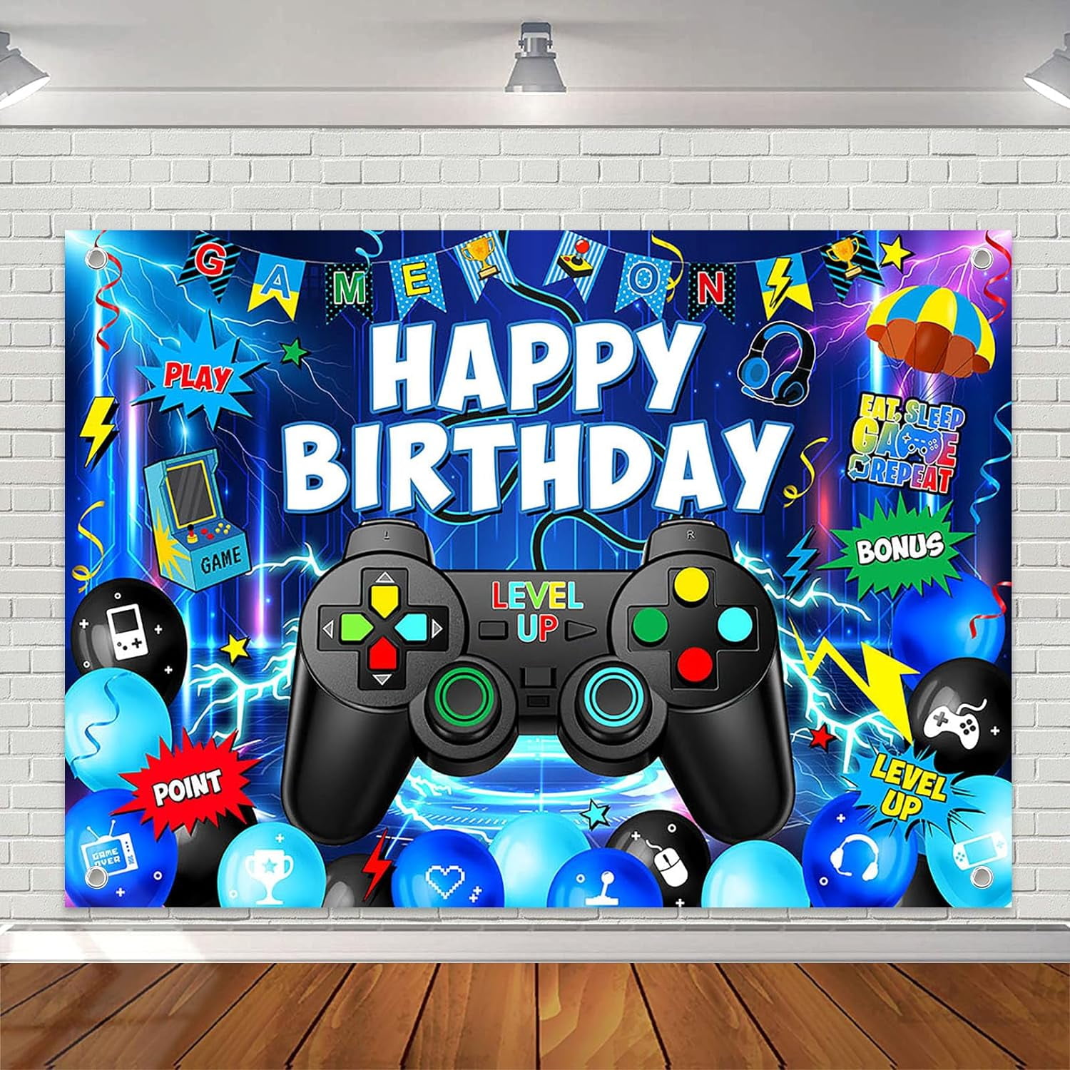 Video Game Happy Birthday Backdrop Gamer Birthday Party Decorations ...
