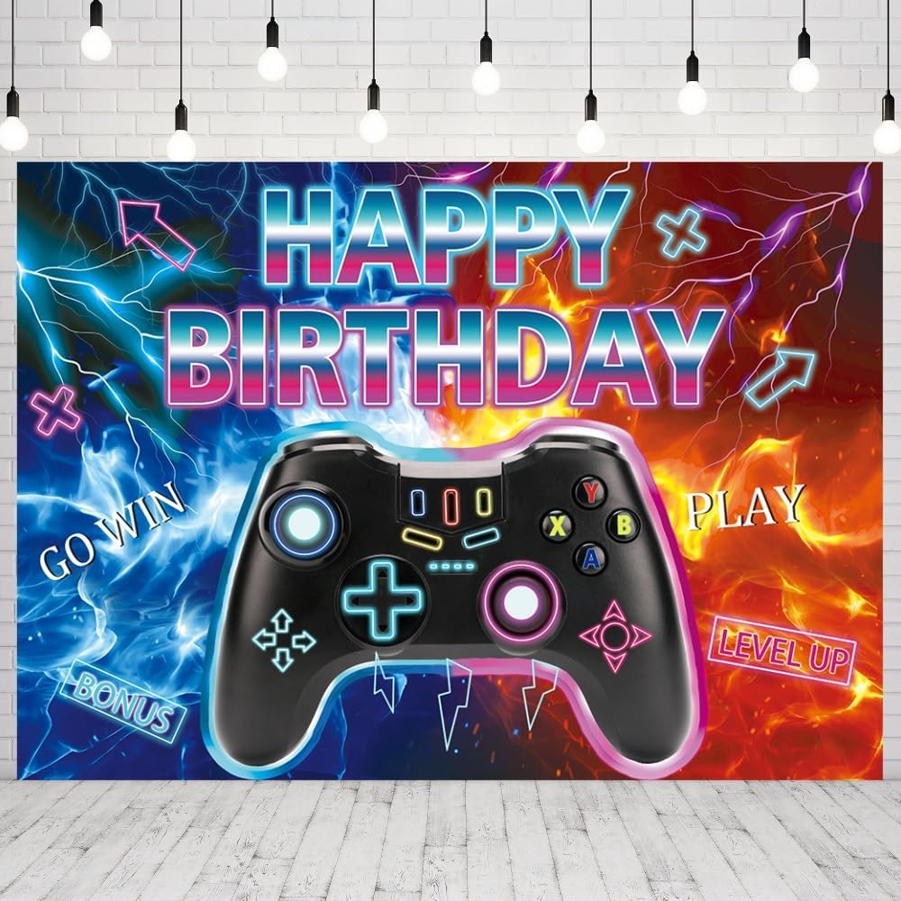 Video Game Happy Birthday Photography Background Game on Party ...