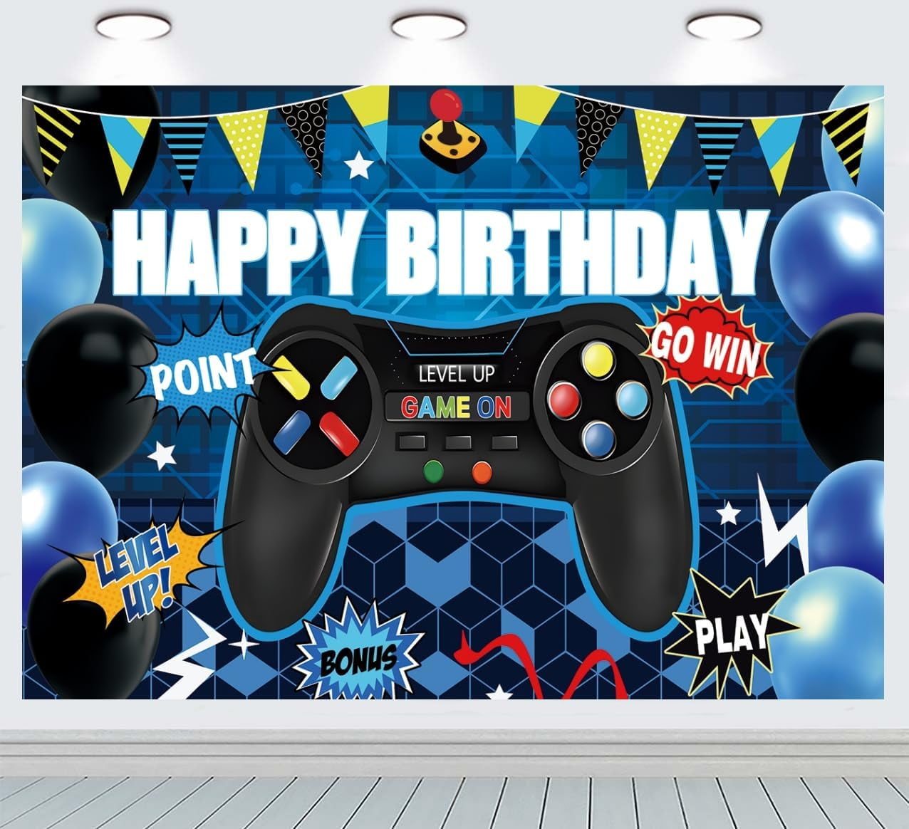 Video Game Happy Birthday Photography Background Level up Gaming Theme Party Decorations ...