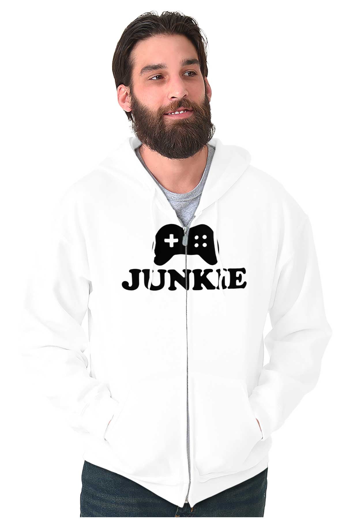 Video Game Junkie Gamer Nerdy Gaming Unisex Fleece Graphic Zip Up ...