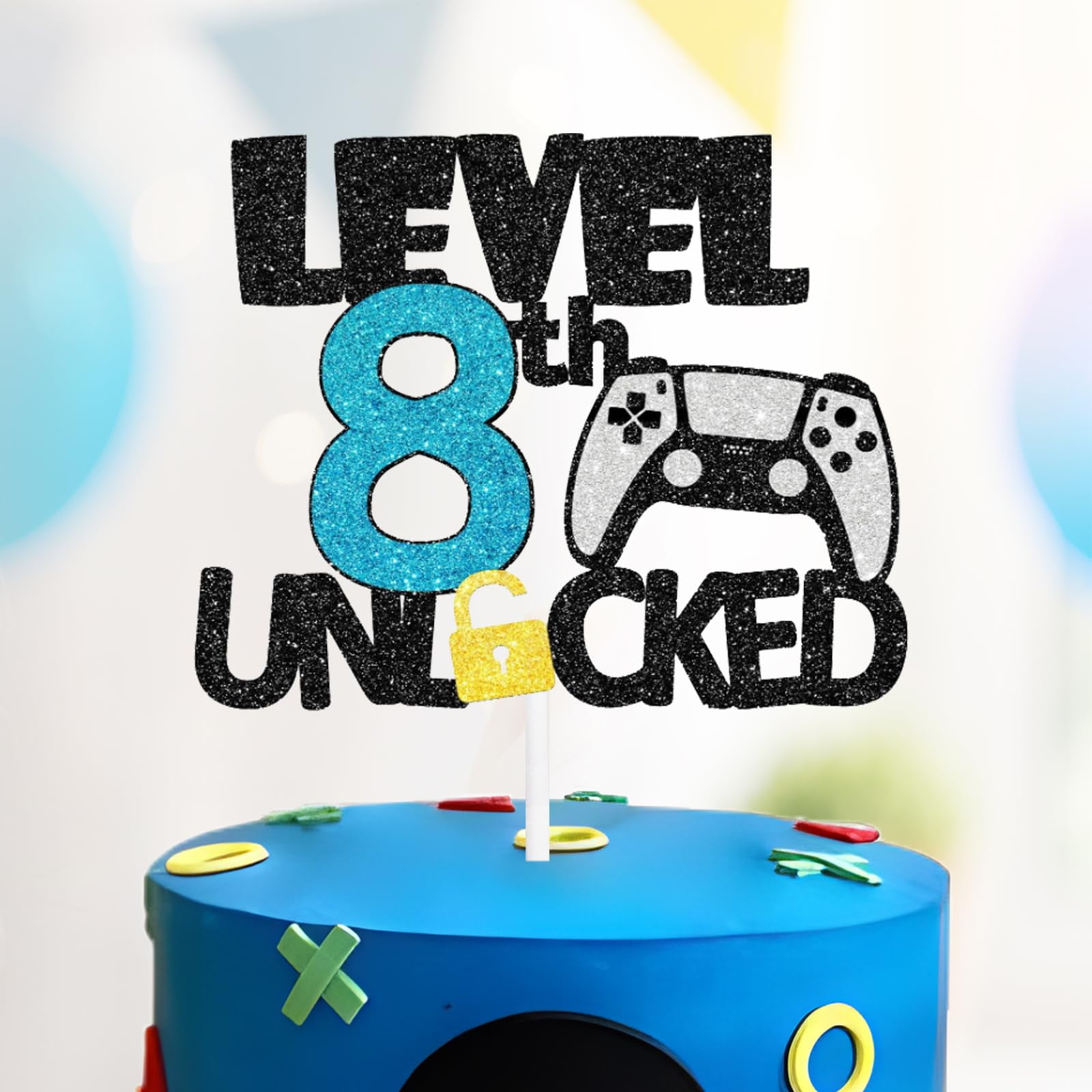 Video Game Level TWE5 8 Unlocked Birthday Cake Topper - Game Gamer ...