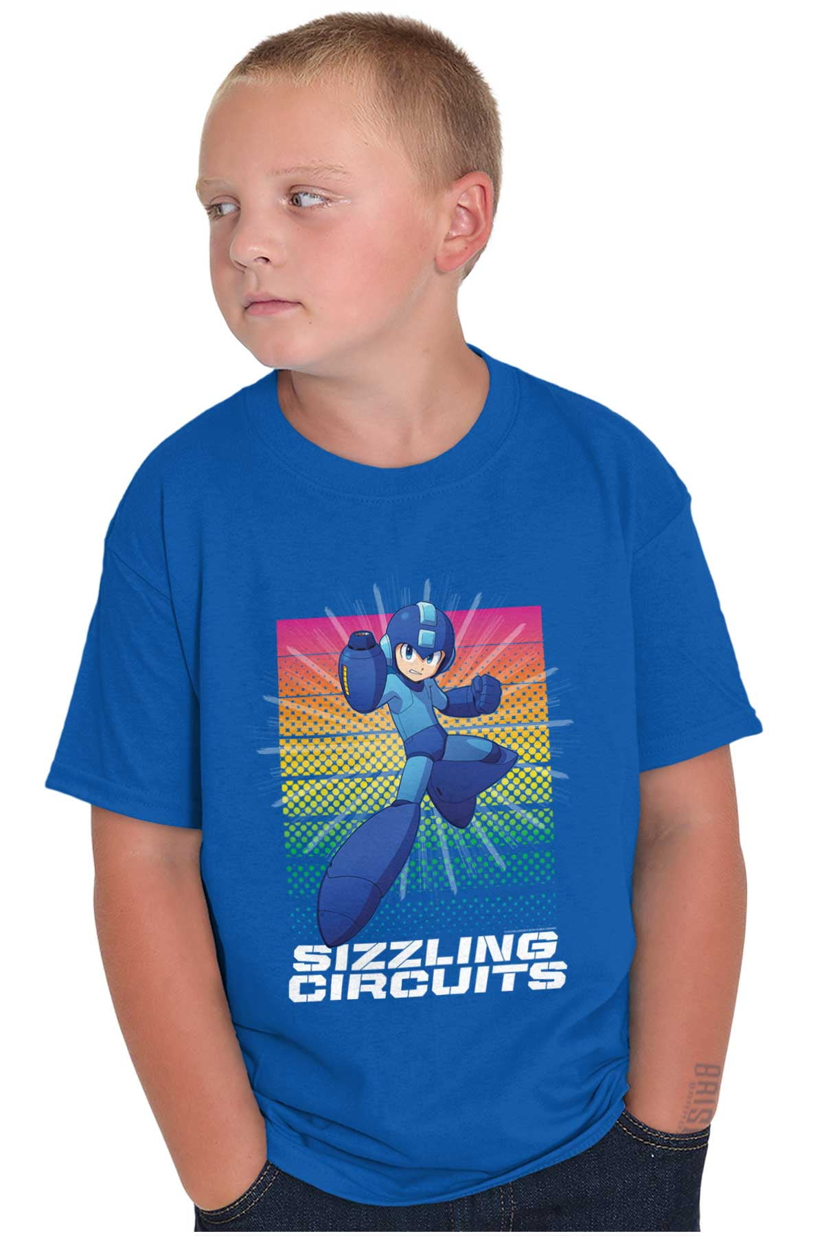 Video Game Mega Man Sizzling Circuts Crewneck T Shirts Boy Girl Teen ...