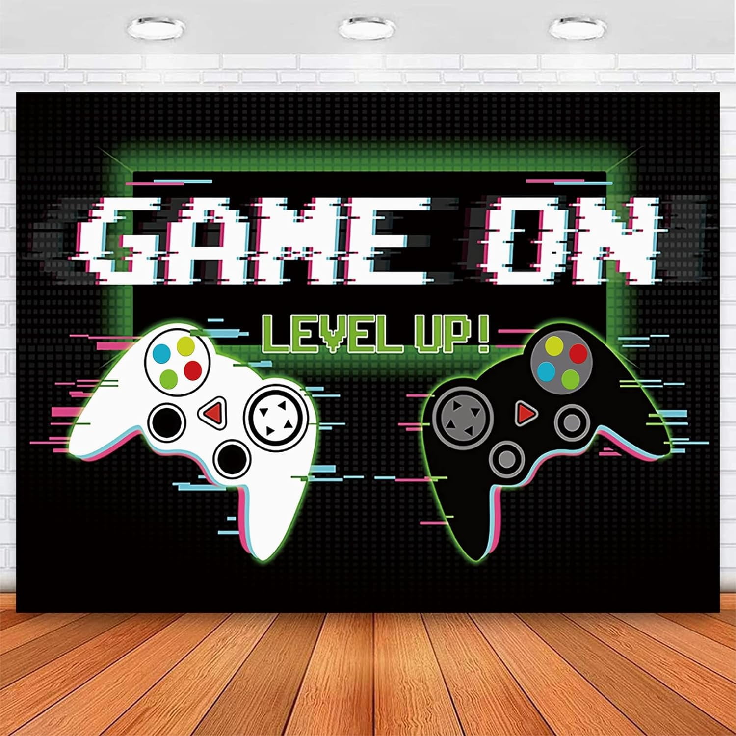 Video Game Party Backdrop Video Gaming Photo Background Game On Level ...