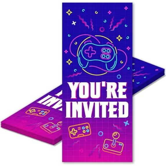 Video Game Party Invitations 20 Packs Video Game Invites with Envelopes ...