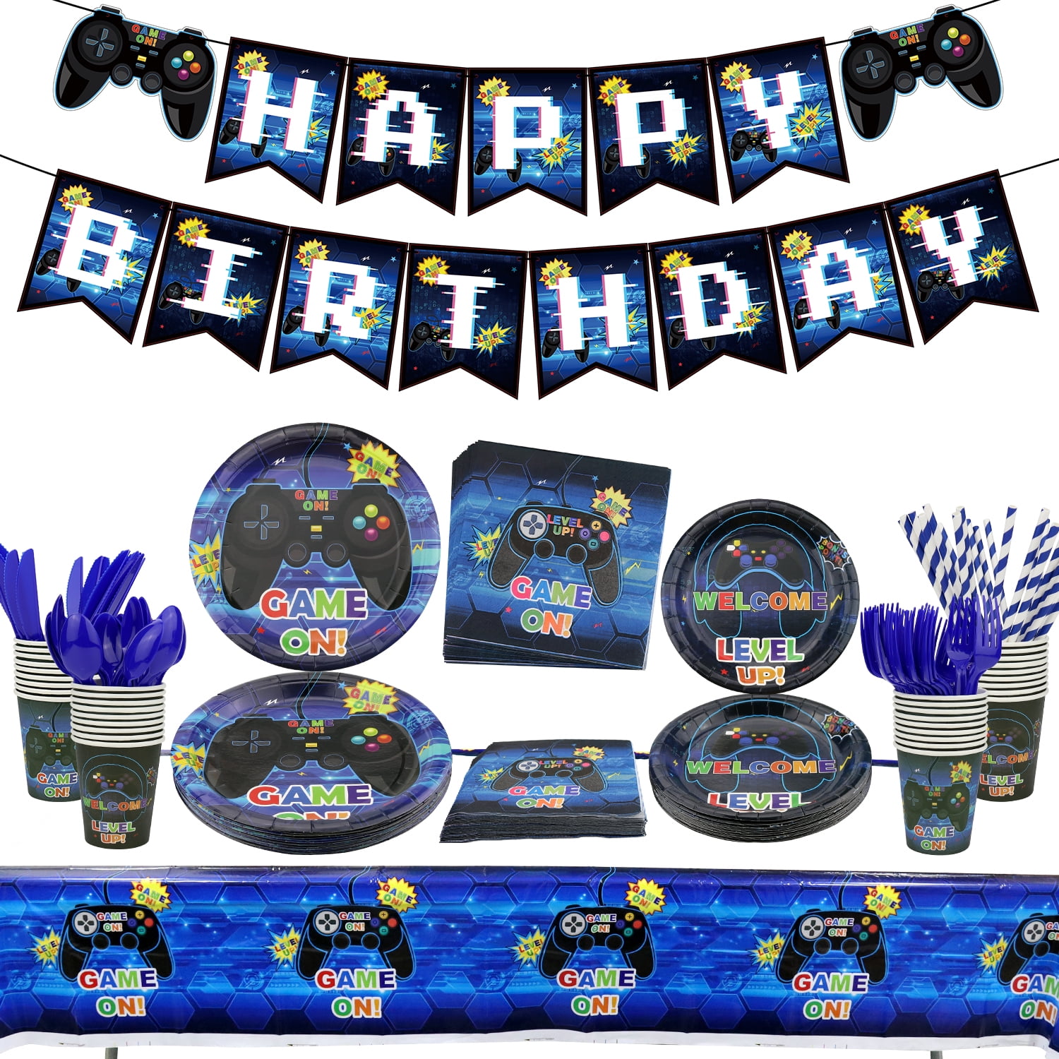 Gamer Birthday Decoration Kit - Video Game Party Supplies for Boys ...