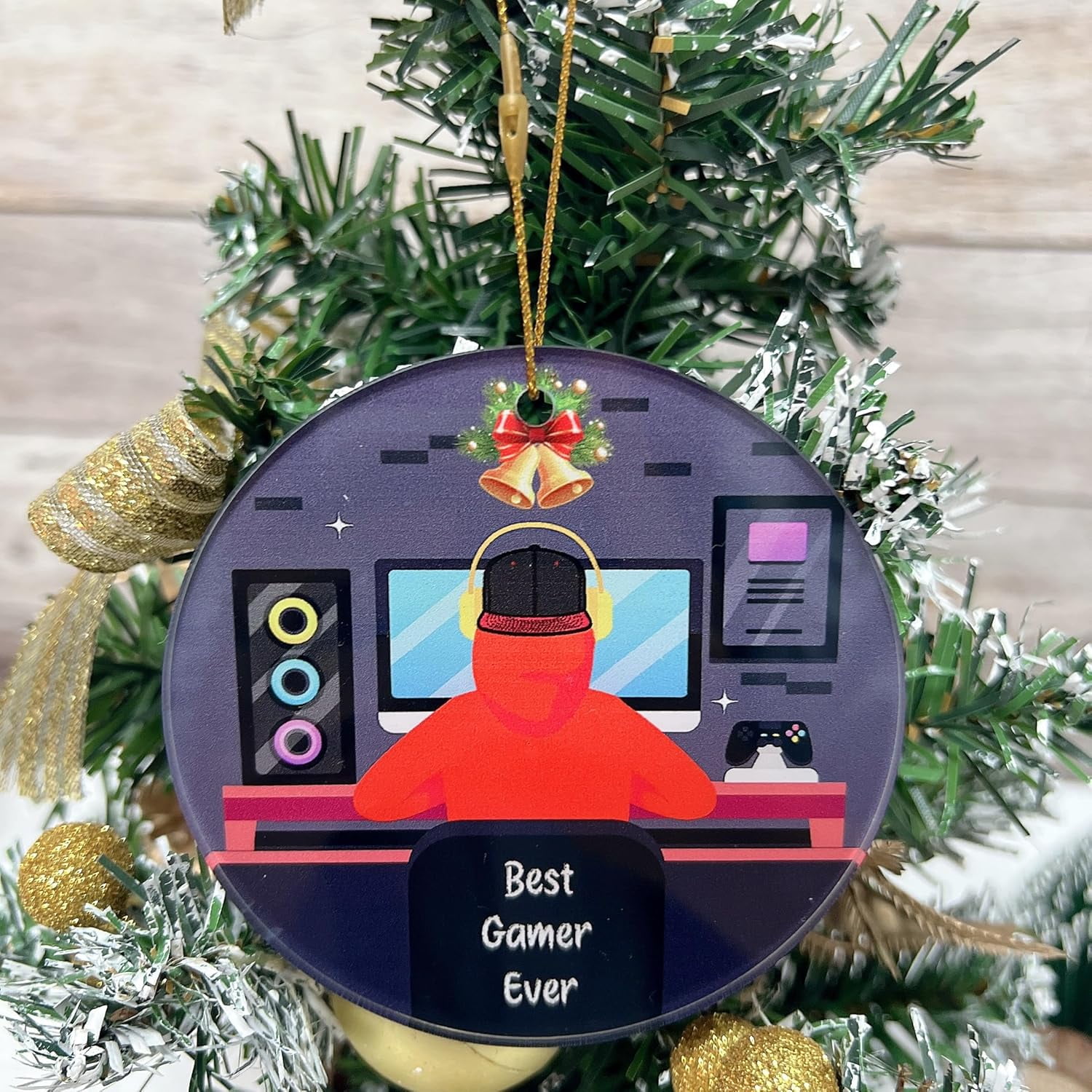 Video Game Player Boy Girl, Christmas Ornaments Video Gamer, Computer ...