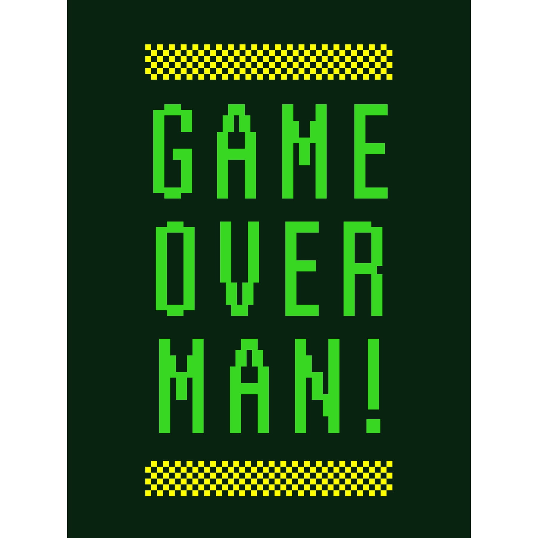 Video Game Quote Game Over Man Retro Pixels Extra Large XL Wall Art ...