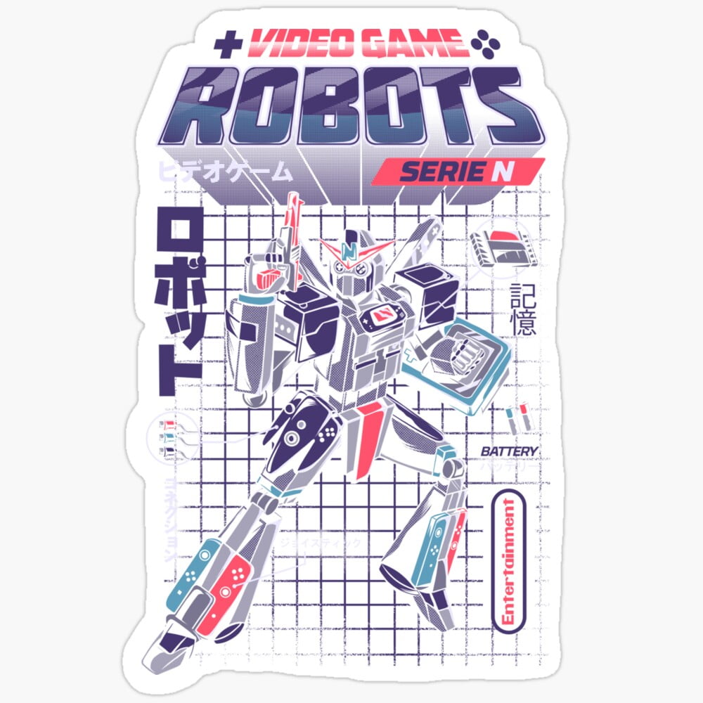 Video Game Robot Model N Sticker Phone Decal Water Bottle Stickers Car ...
