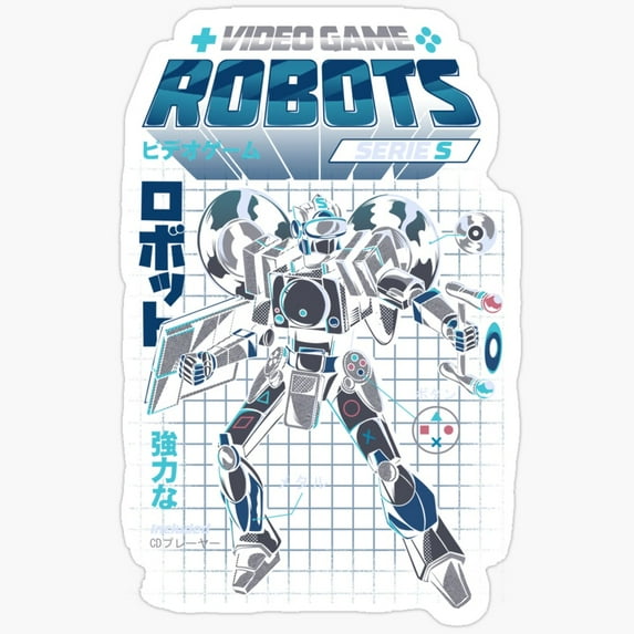 Video Game Robot Model S Sticker Phone Decal Water Bottle Stickers Car ...