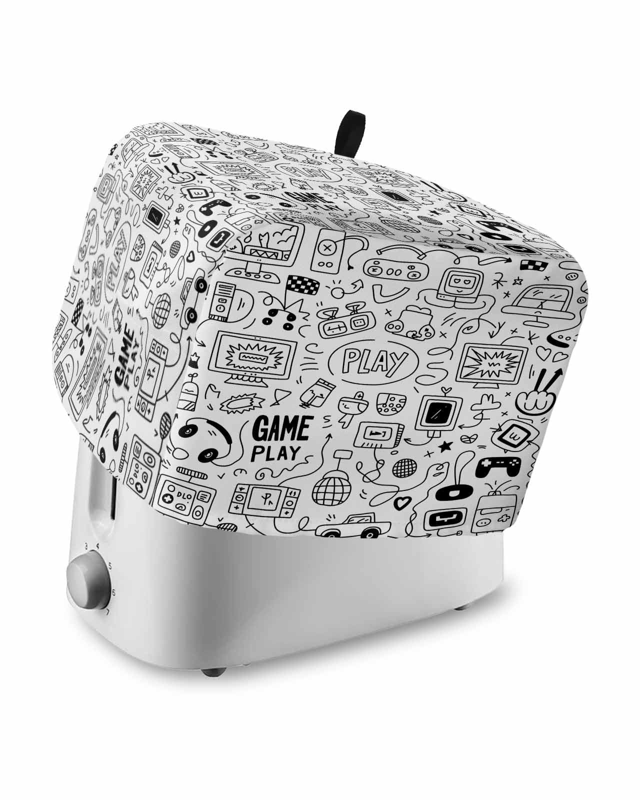 Video Game Small Toaster Cover 2 Slice, Kitchen Appliance Covers, Black ...