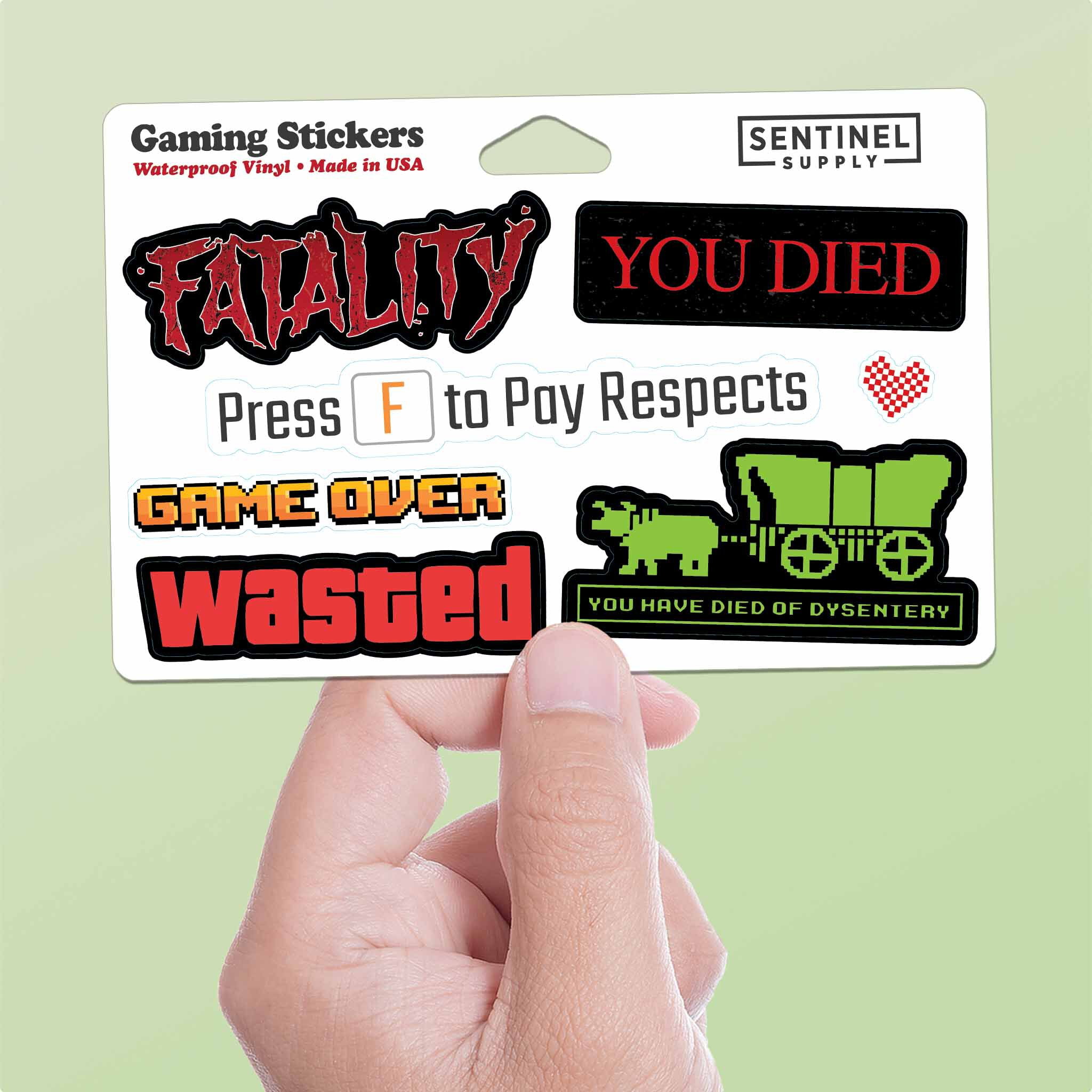 Video Game Sticker Sheet - Set of 7 Mini Funny Gaming Decals - Walmart.com