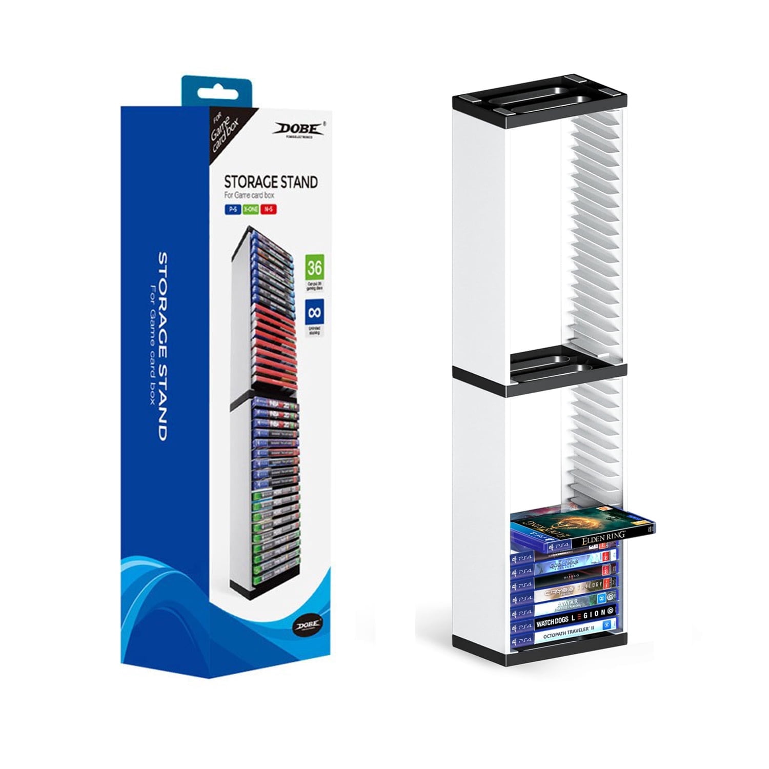 Video Game Storage Stand Tower for PS5/ PS4/ PS3/ Xbox Series S & X ...