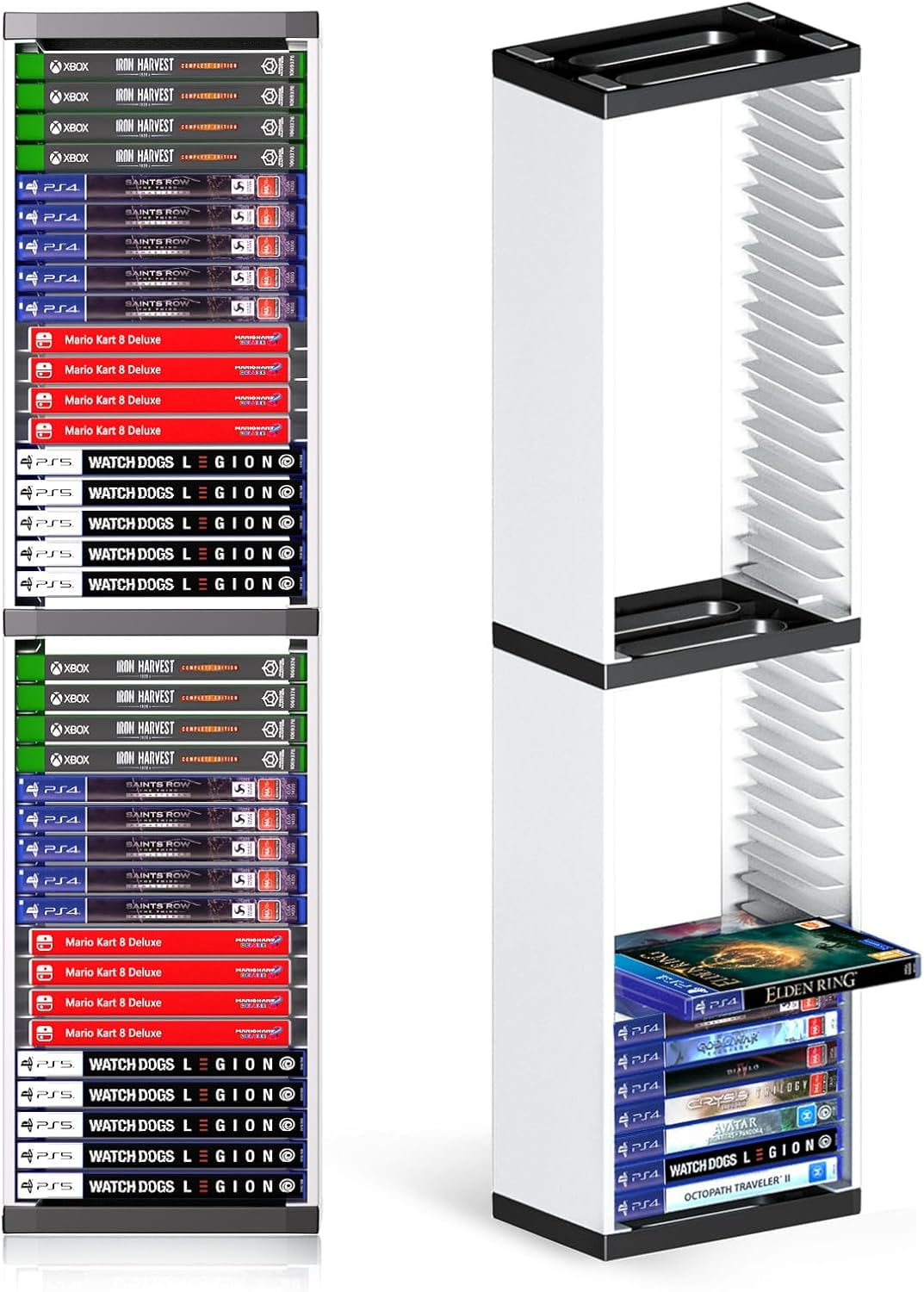 Video Game Storage Stand Tower for PS5/ PS4/ PS3/ Xbox Series S & X ...