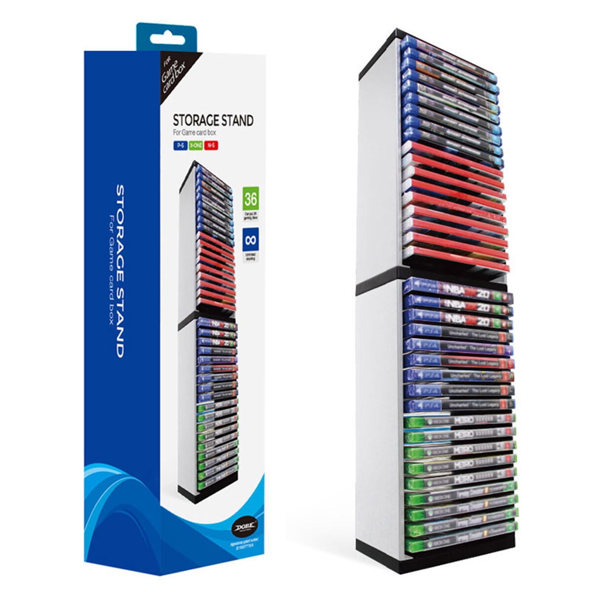 Video Game Storage Stand Tower for PS5/ PS4/ PS3/ Xbox Series S & X ...
