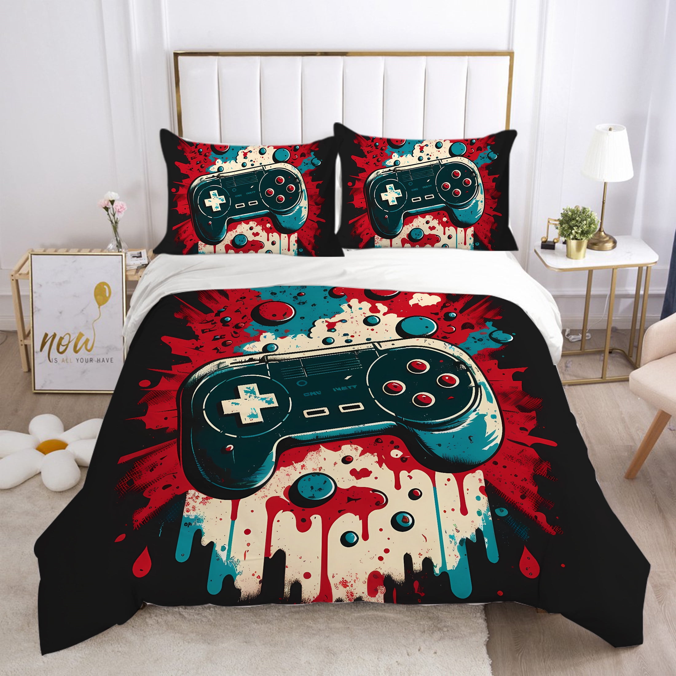 Video Game Style Home Bed Clothes Duvet Cover Pillowcase Boy Adult Skin ...