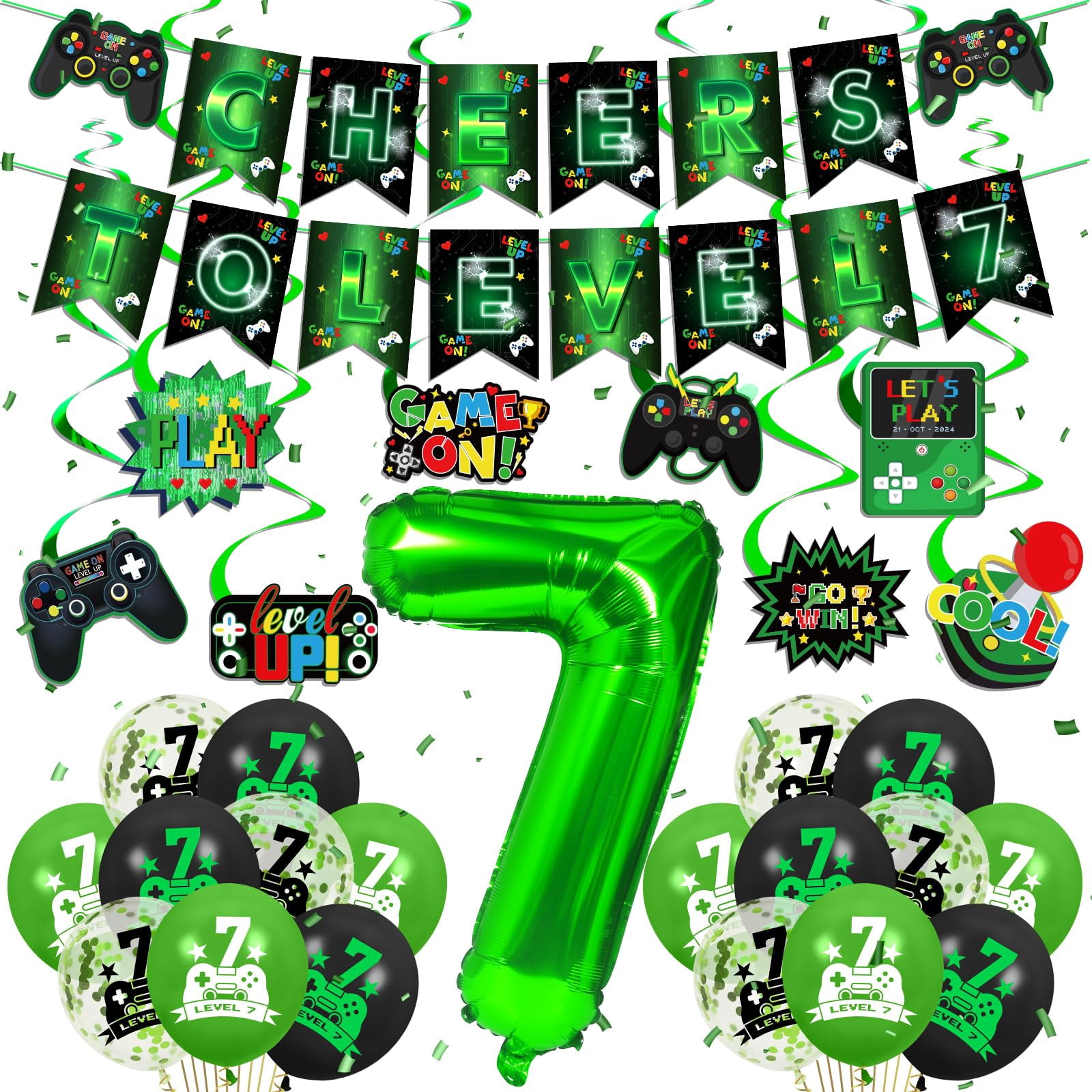Women's Tube Stockings Video Game Theme 7th Birthday Decorations - Blue ...