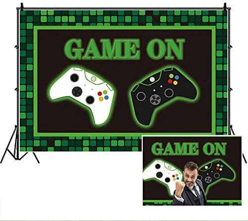 Video Game Theme Backdrop Green Square Game Over Birthday Party Photography Background,Gaming ...