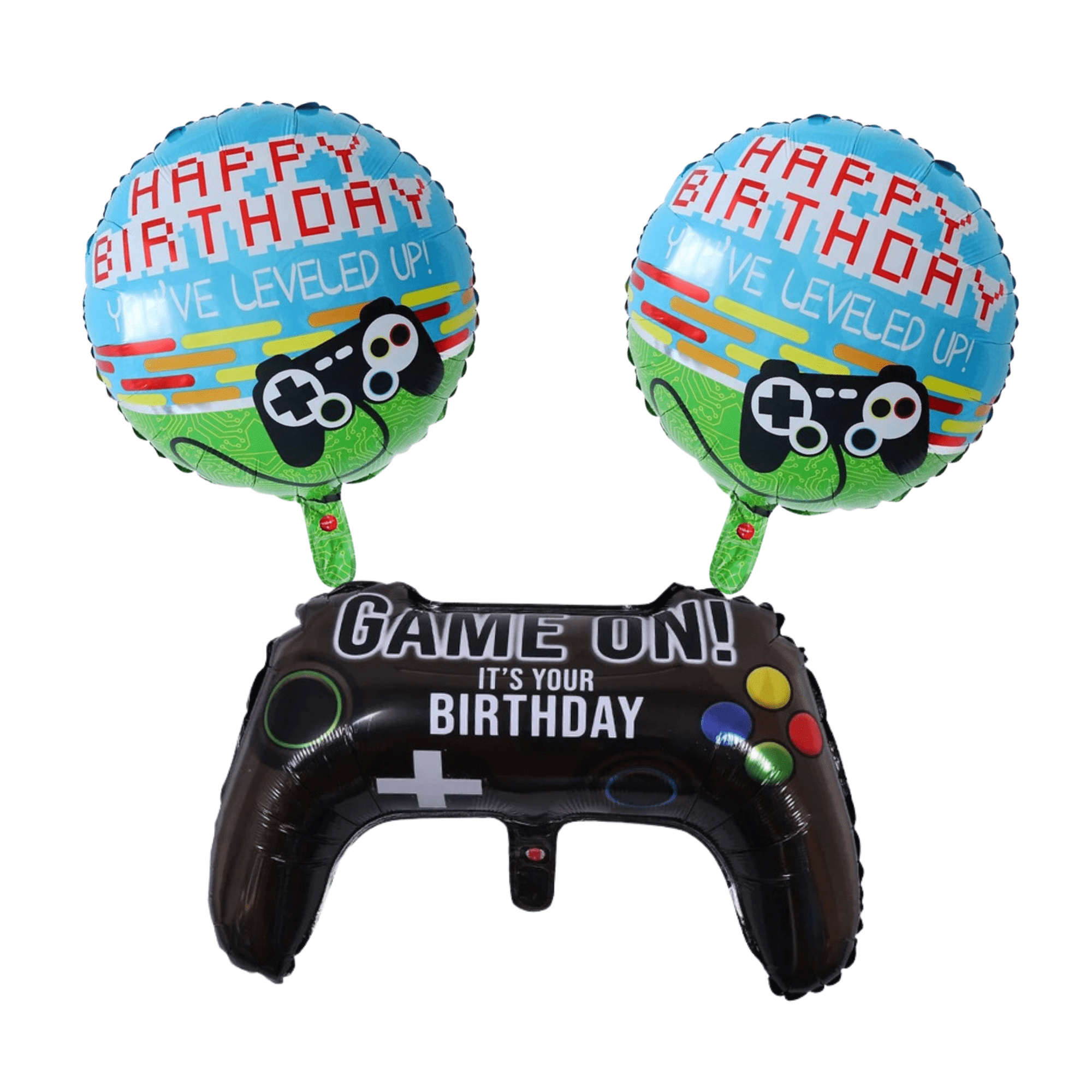Video Game-Themed Birthday Balloon Set with Controller and Level Up ...
