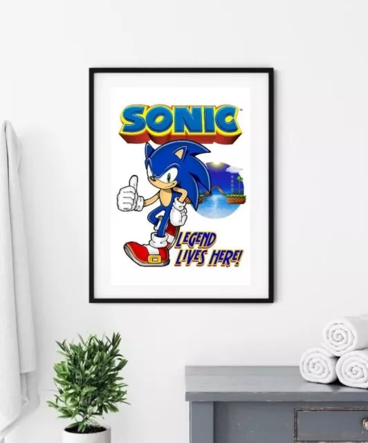 Video Game Wall Art, Retro Sega Video Game Print, Sonic The Hedgehog ...