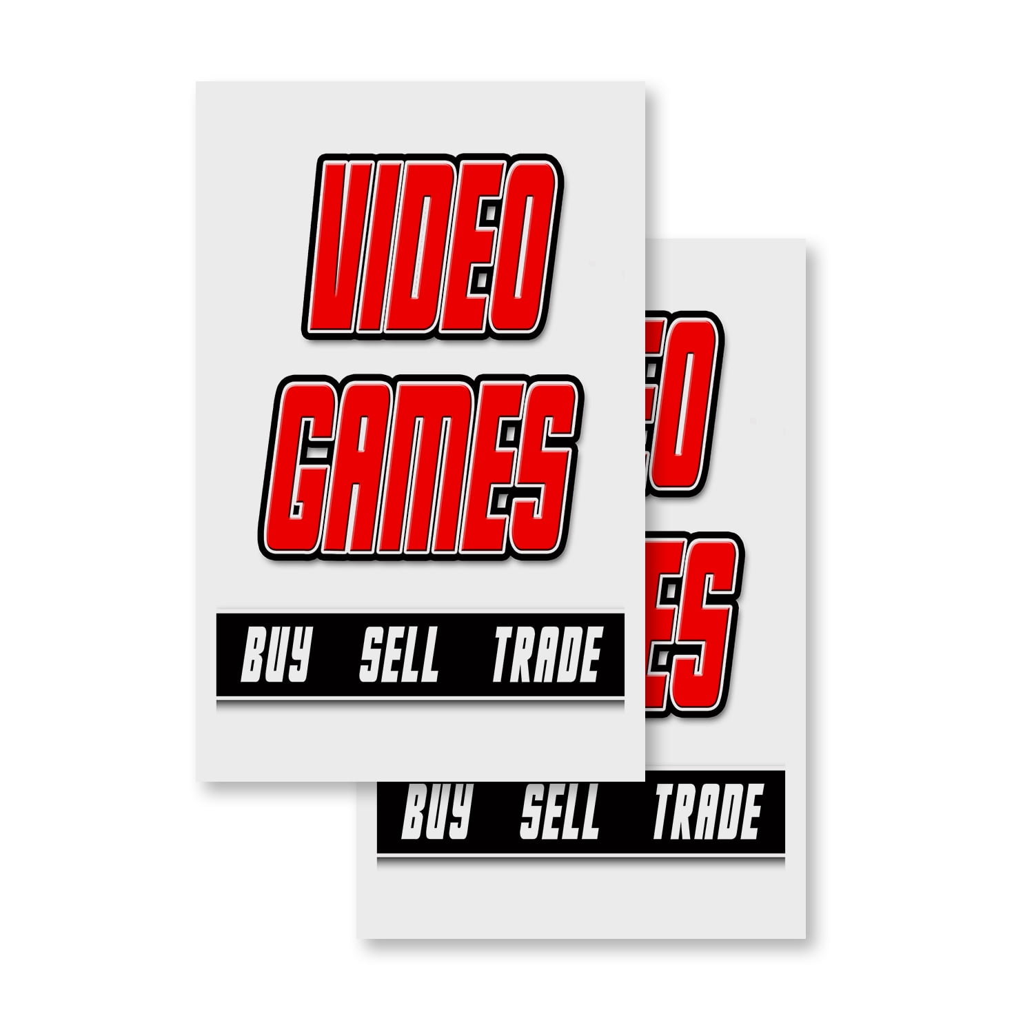 Video Games (2-PACK) 24" x 36" Vinyl Decals | Sign Insert Peel & Stick ...