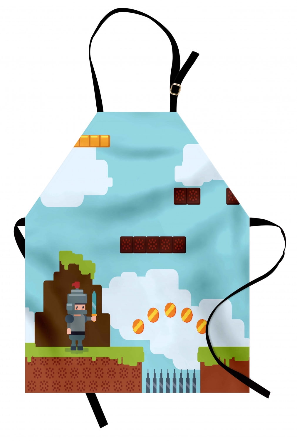 Video Games Apron Arcade World Kids 90's Fun Theme Knight with Fireball ...