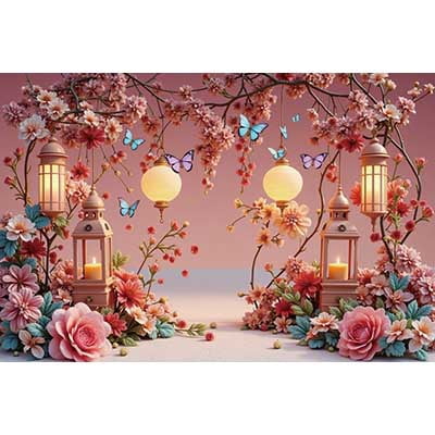 Childr's Enchanted Birthday Party Photoz Backdrop Pink Purple Balloons ...