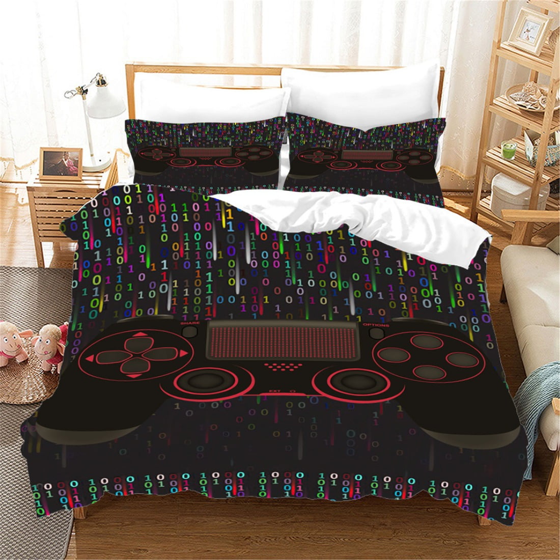 Video Games Bedding Set Modern Gamer Gamepad Comforter Cover 3pcs for ...