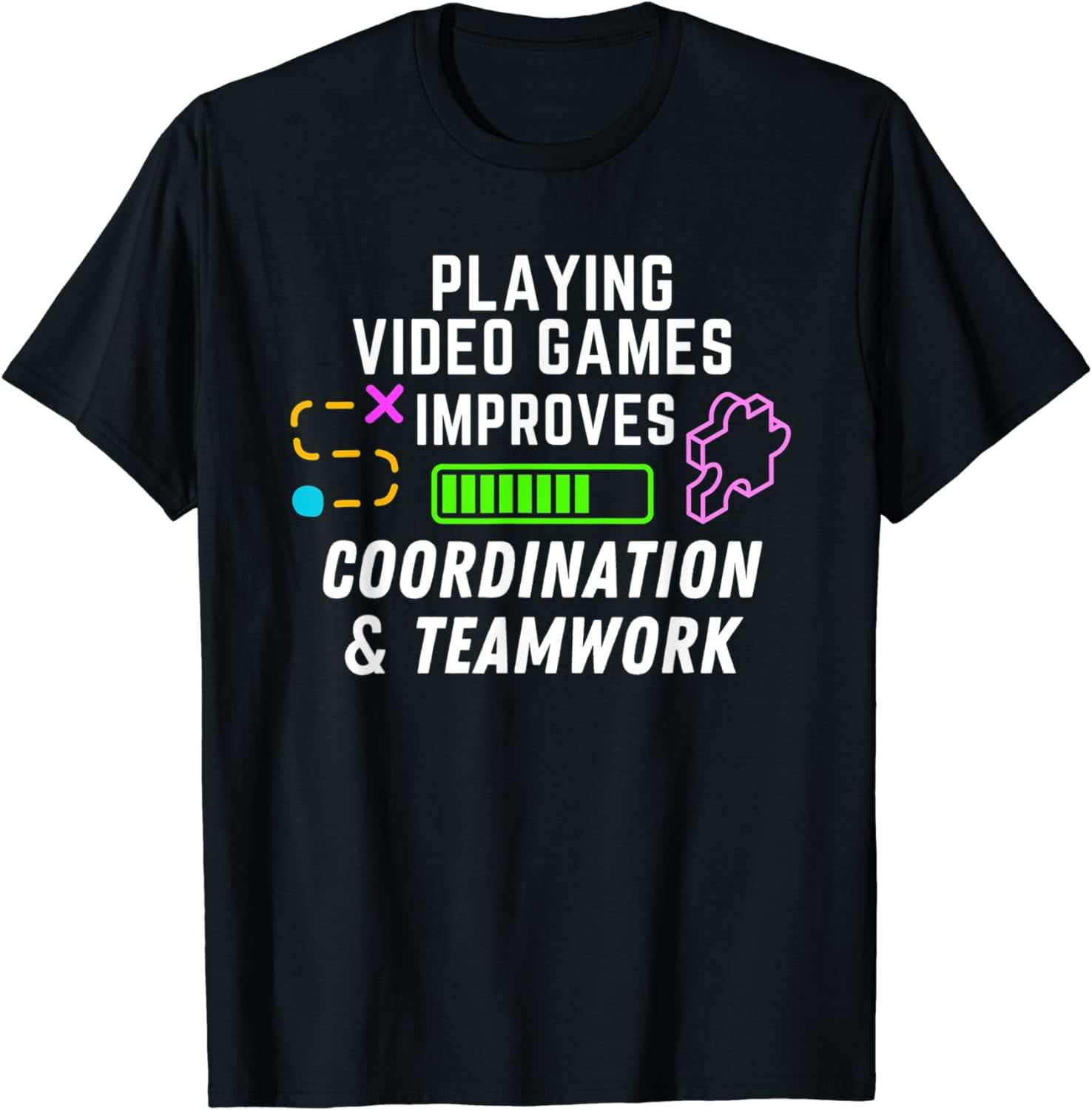 Video Games Benefits Teamwork Gamer Metacognition Gaming T-Shirt ...