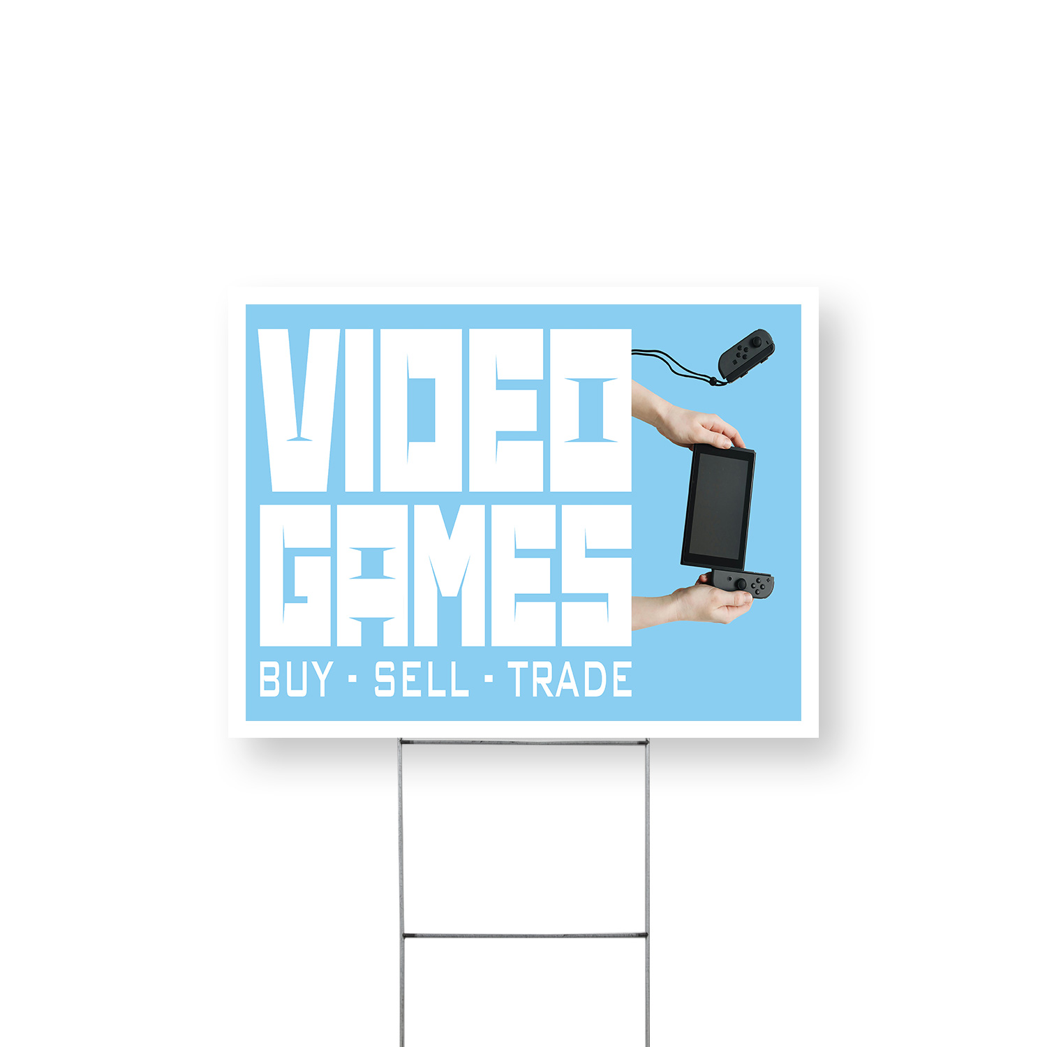 Video Games Buy Sell Trade Yard Sign 12 Inch x 16 Inch Double Sided ...