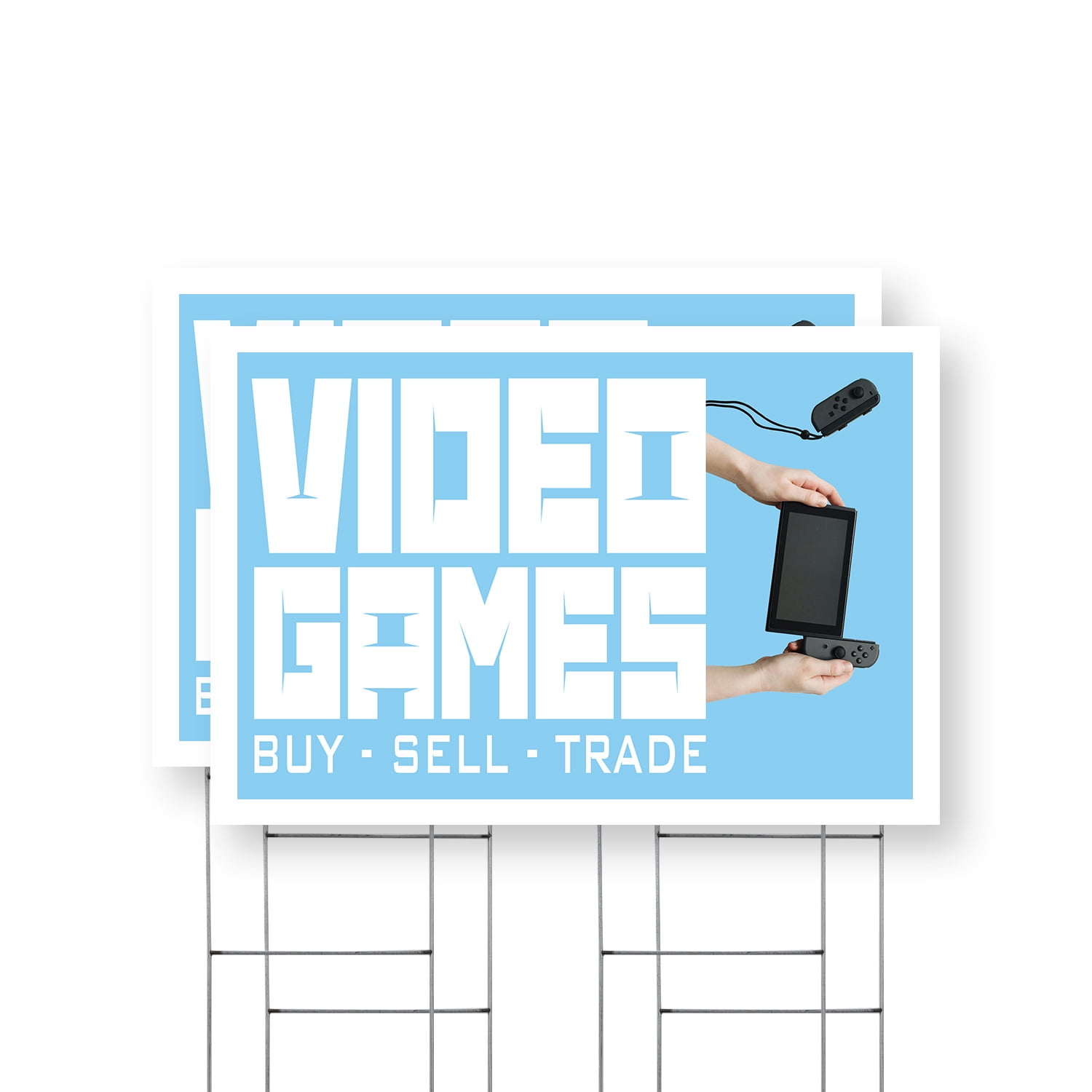 Video Games Buy Sell Trade Yard Sign 2 Pack of 24 Inch x 36 Inch Single ...