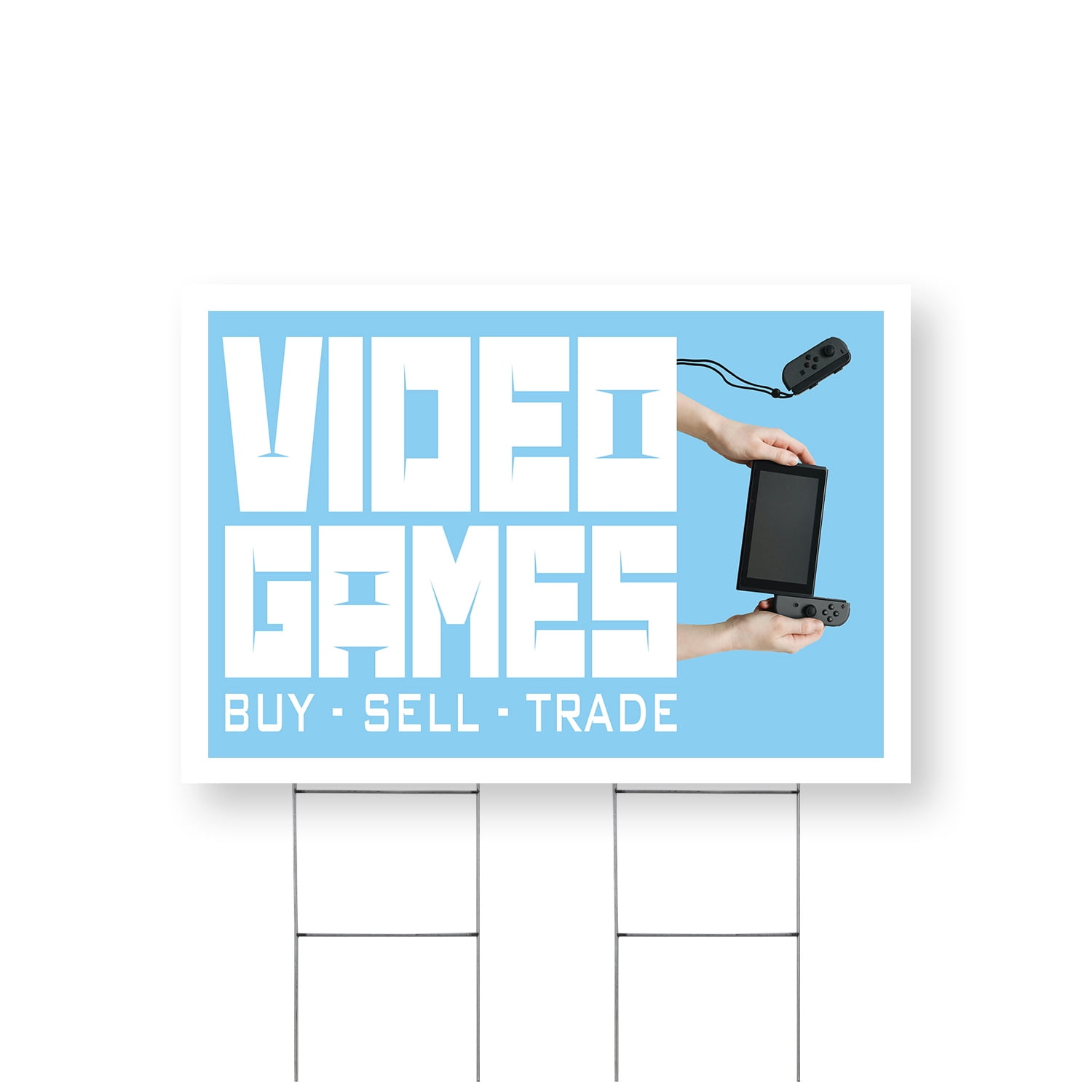 Video Games Buy Sell Trade Yard Sign 24 Inch x 36 Inch Single Sided ...