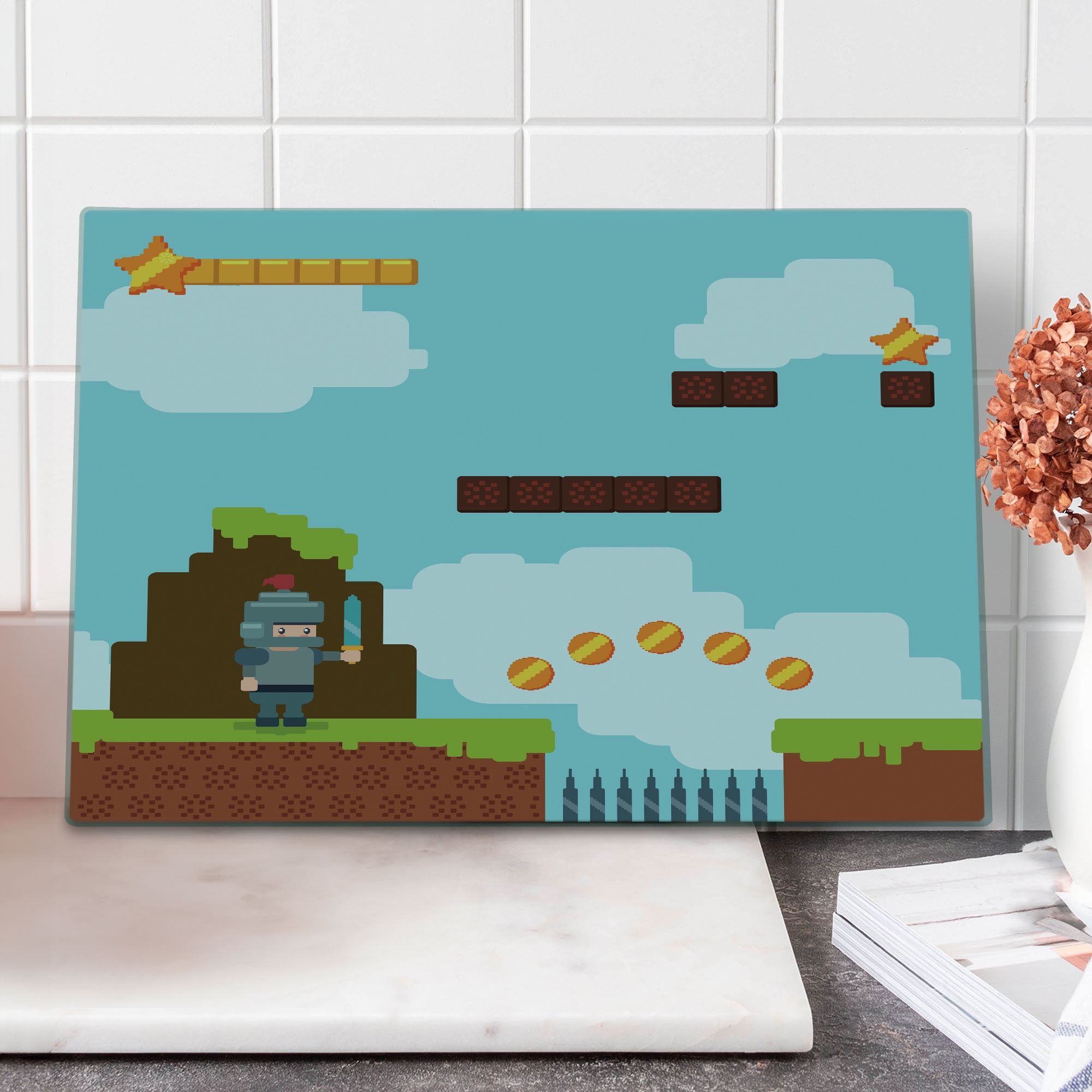 Video Games Cutting Board, Arcade World 9 's Fun Theme Knight Fireball ...