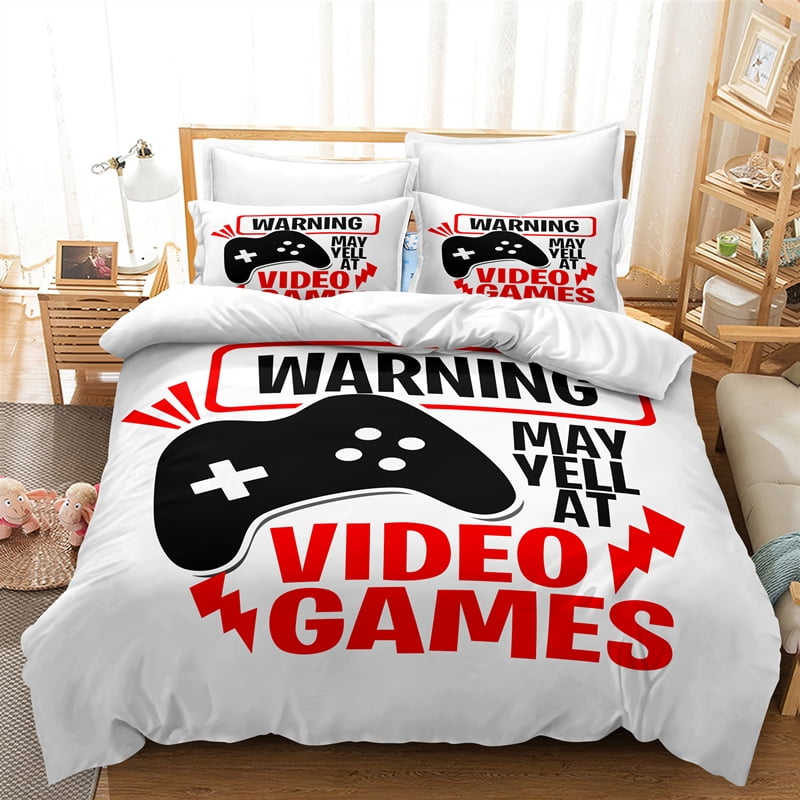 Video Games Duvet Cover Gamer Print Bedding Set Gamepad Gaming Theme ...
