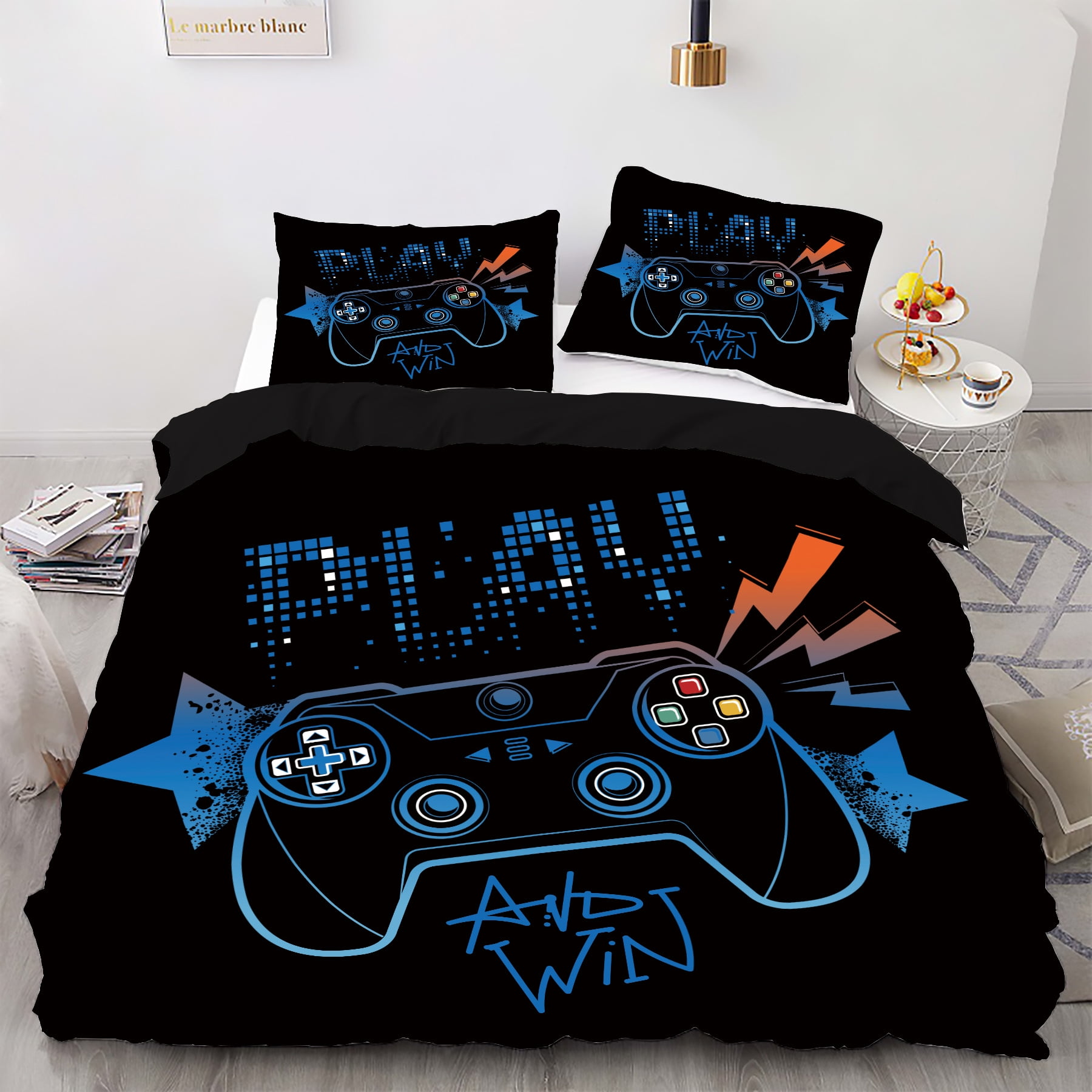 Video Games Duvet Cover Twin Gamer Bedding Sets Boys Young Man Gamepad ...