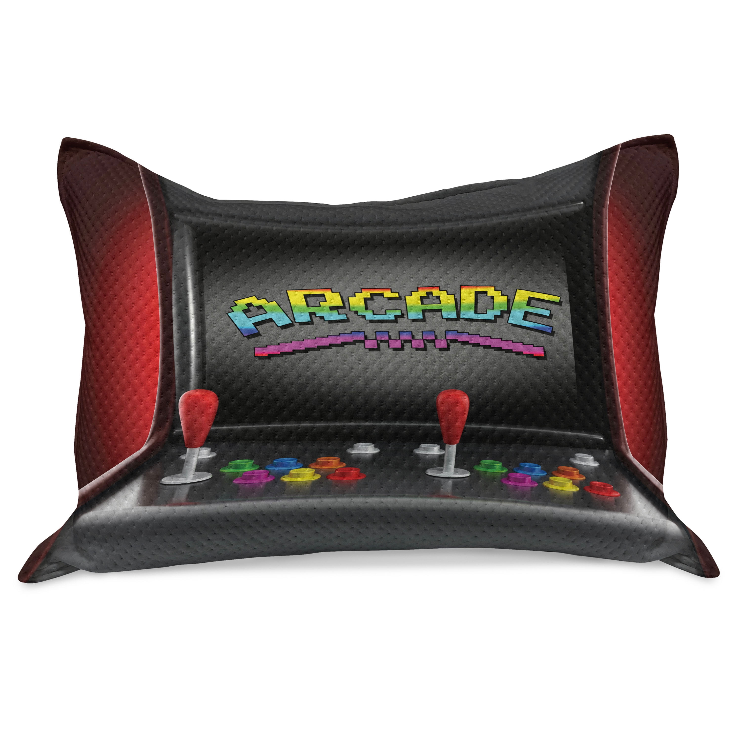Video Games Knitted Quilt Pillowcover, Arcade Machine Retro Gaming Fun ...