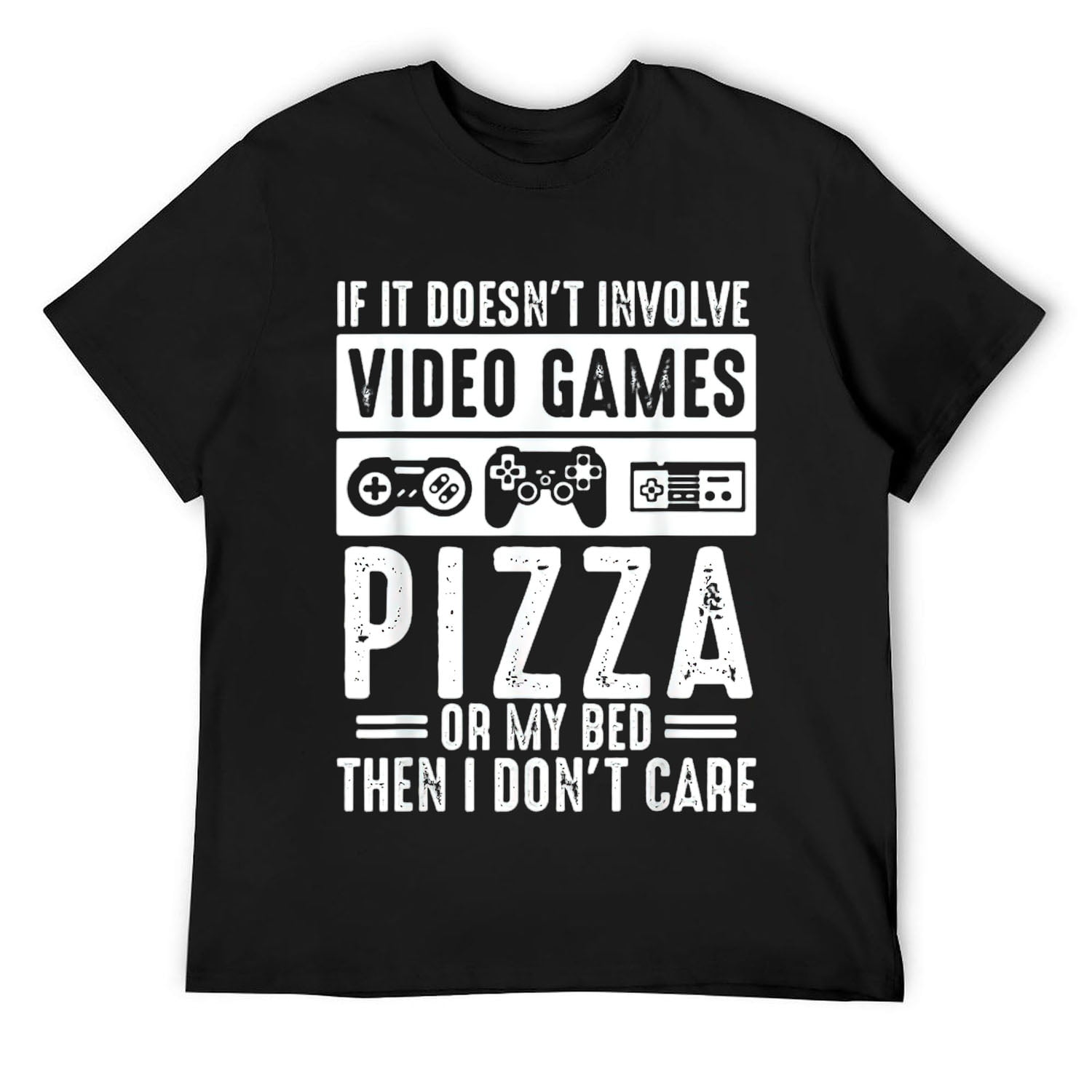 Video Games Pizza Bed Gamer Shirts for Men Boys Kids Gaming Black X ...
