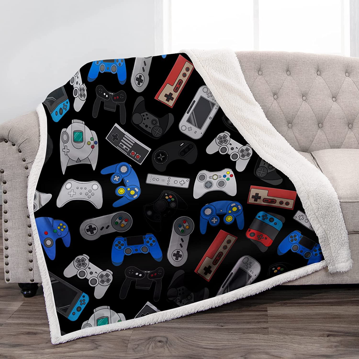 Video Games Sherpa Blanket - Soft Cozy Lightweight Gaming Controller ...