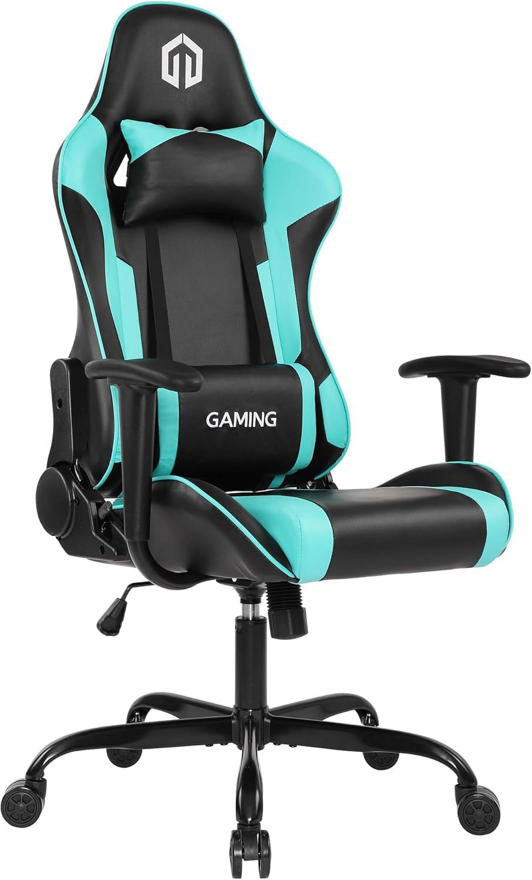 Video Gaming Chair with Headrest and Lumbar Cushion Adjustable Desk ...