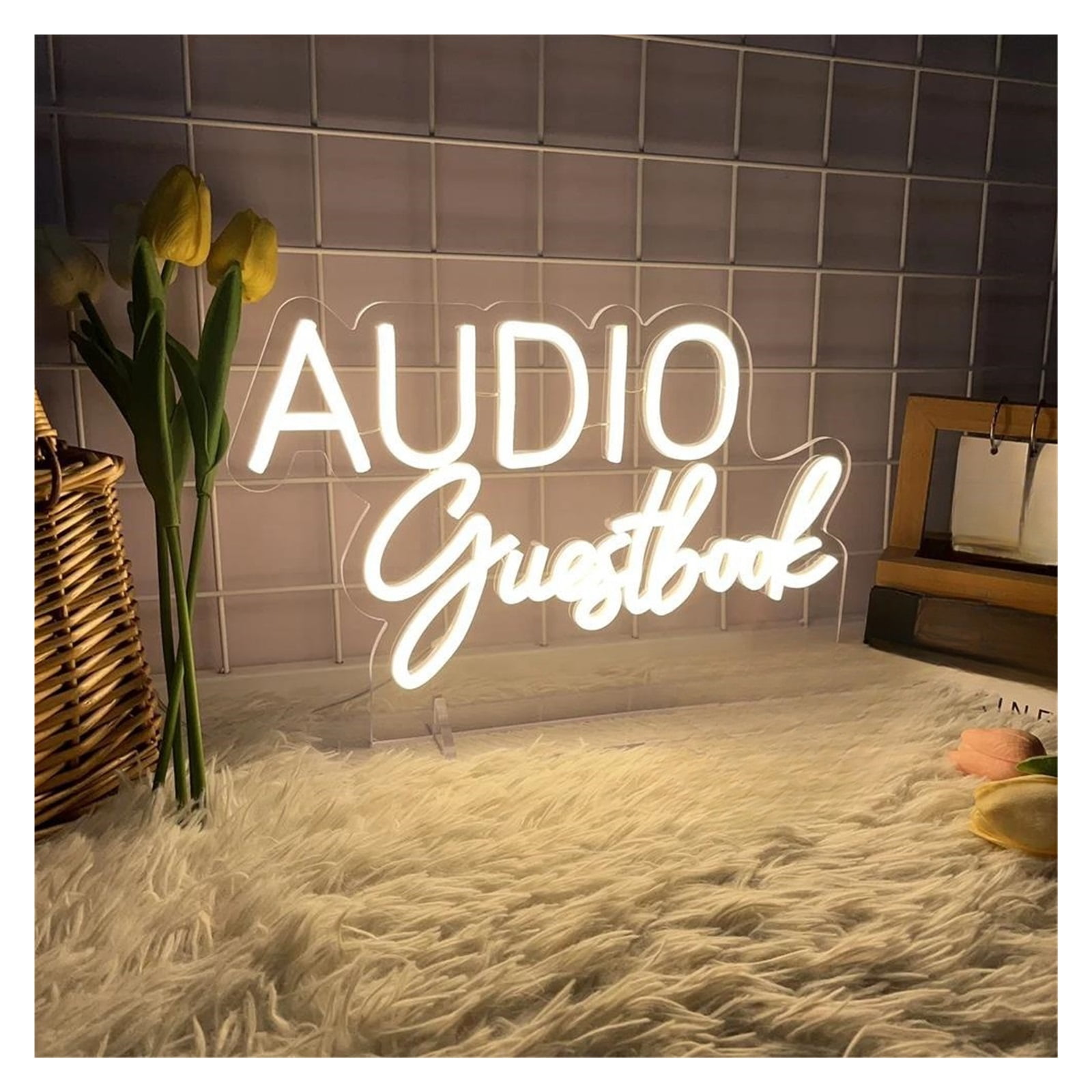 Video Guestbook Audio Neon Sign Wedding Leave A Message LED Neon Signs ...