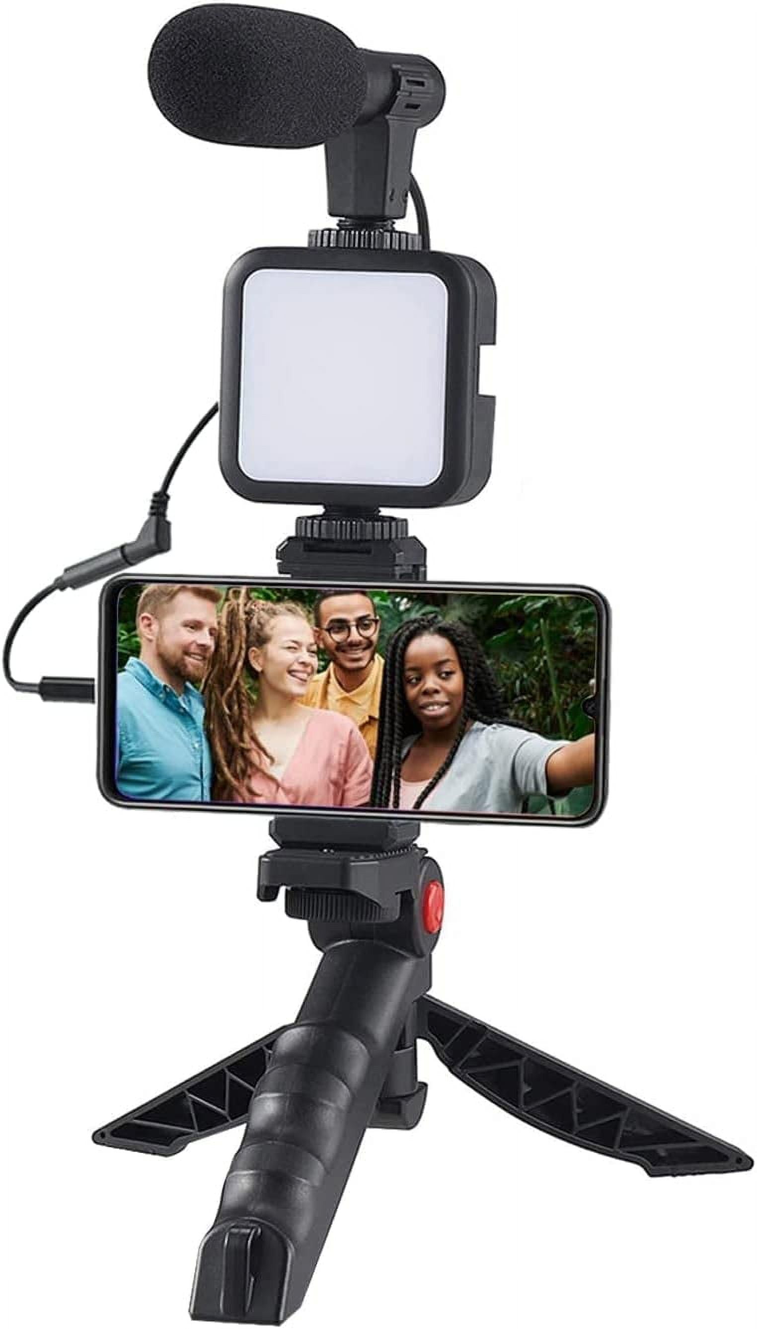 SAMADEX Video Microphone Vlogging Kit, LED Light, Tripod, Selfie Stick ...