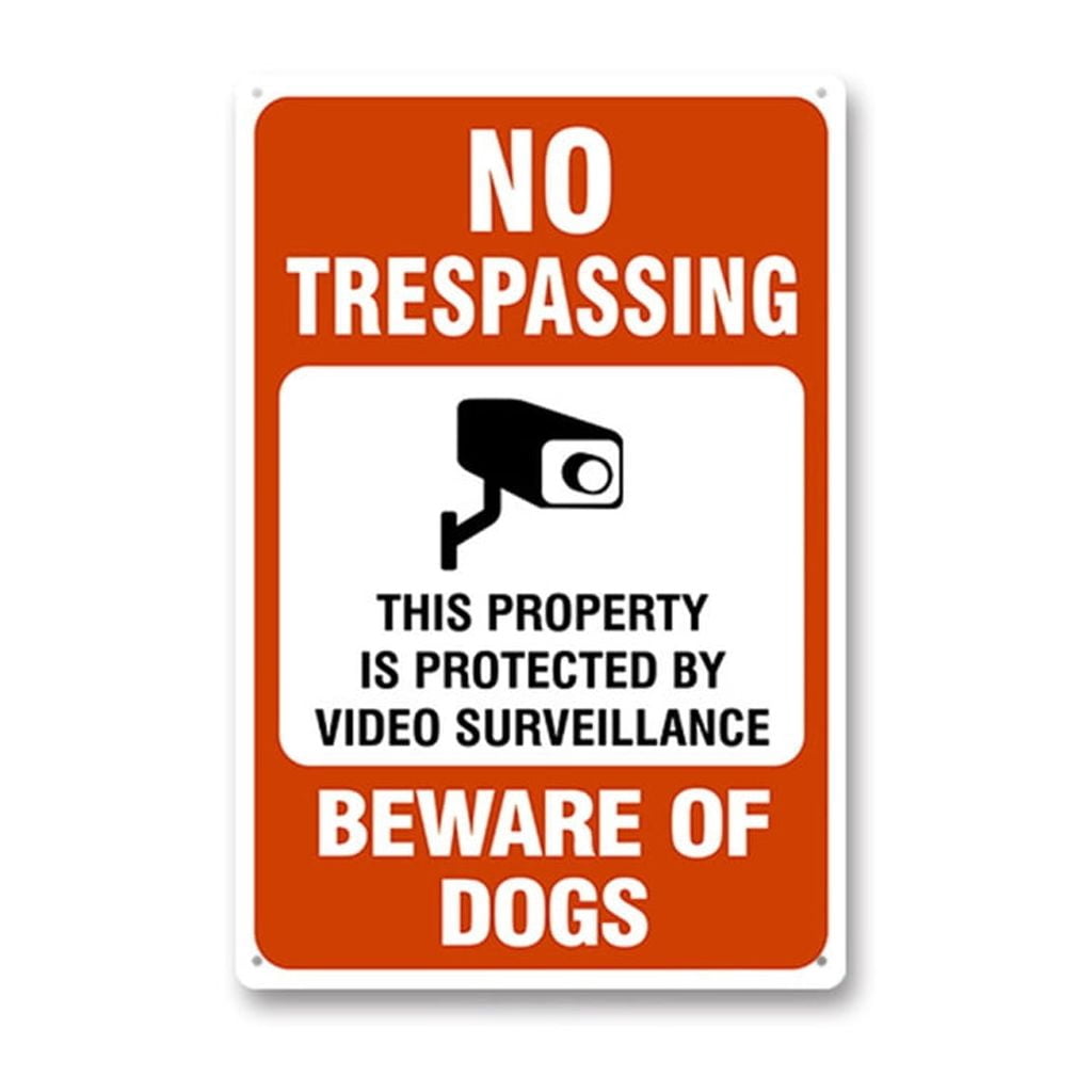 Video Monitoring Sign Rustproof Metal Warning Sign For Home And Office ...