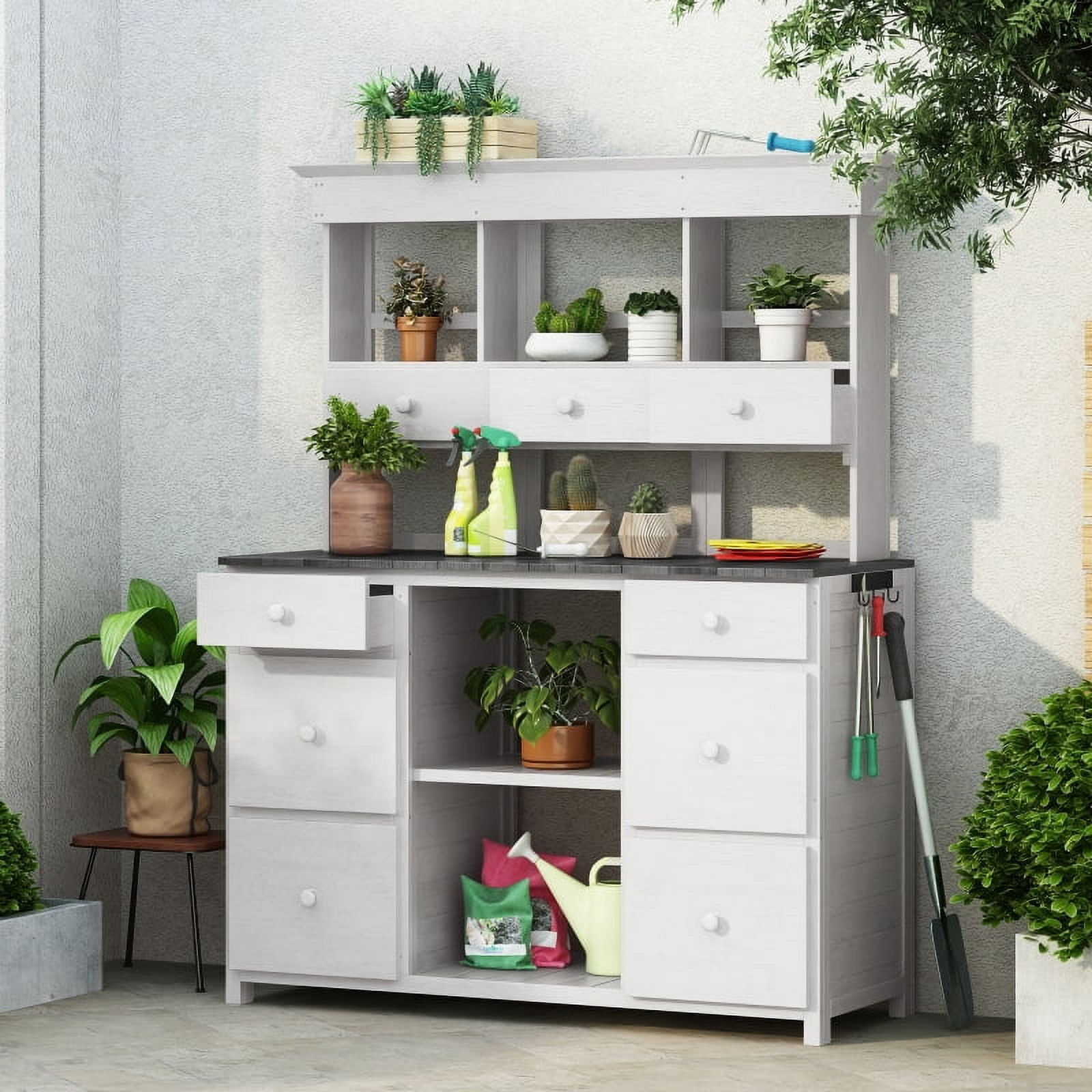 [Video Provided] TOPMAX Garden Potting Bench Table, Rustic and Sleek ...