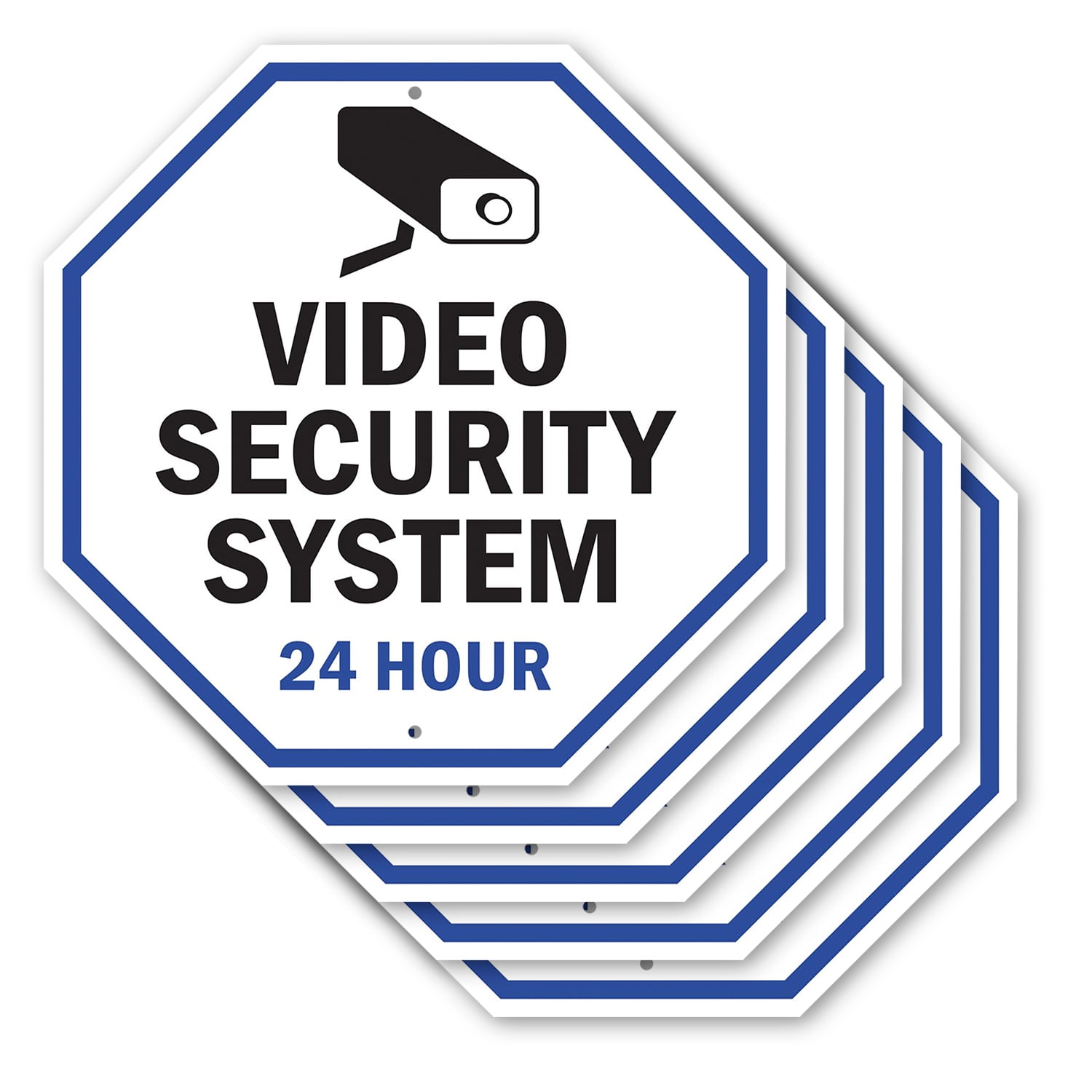 Video Security System 24 Hour (5 Pack) 10 inch X 10 inch Octagon Rust ...
