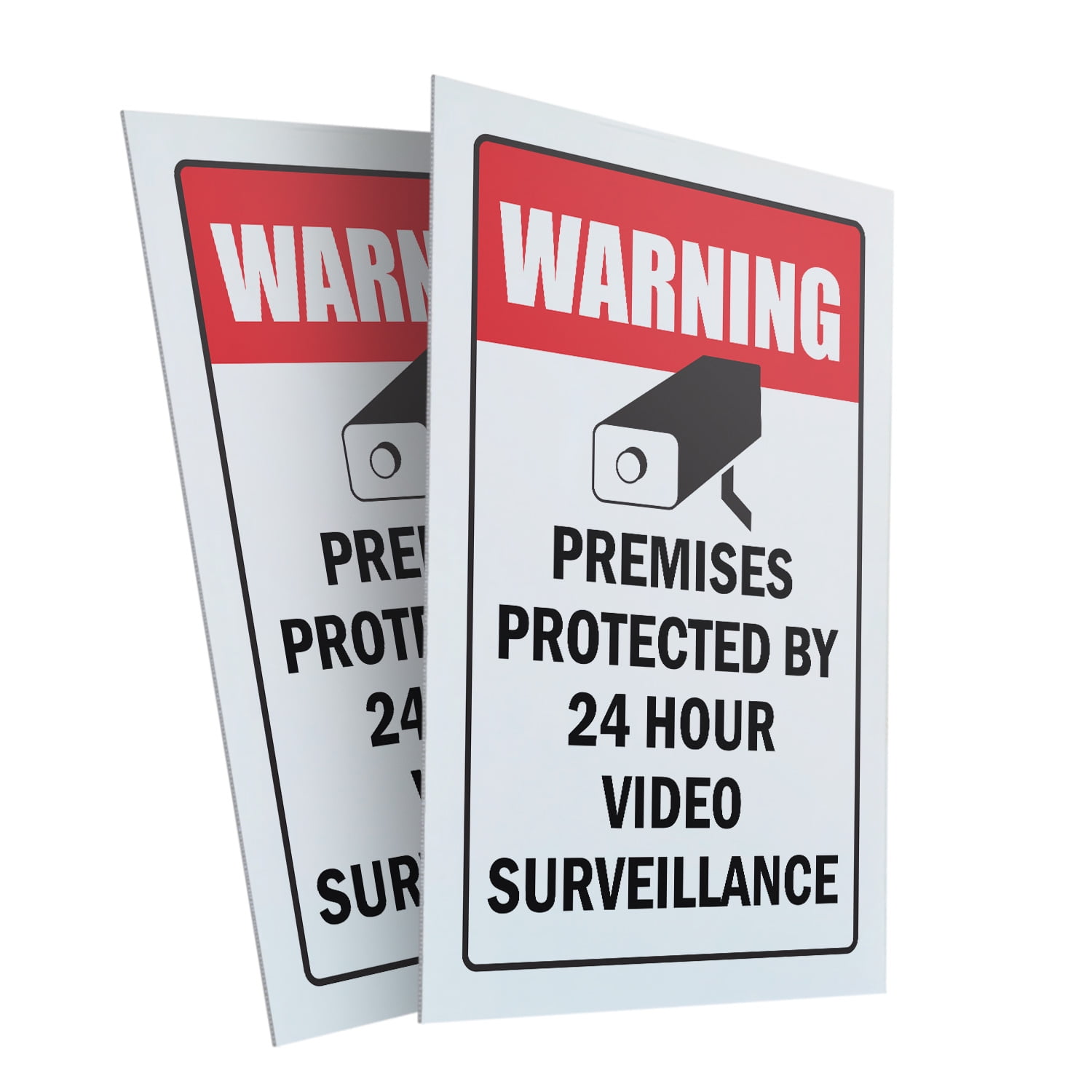 Video Surveillance (2-PACK) 24" x 36" Plastic Signs | Sign Insert 4mm ...