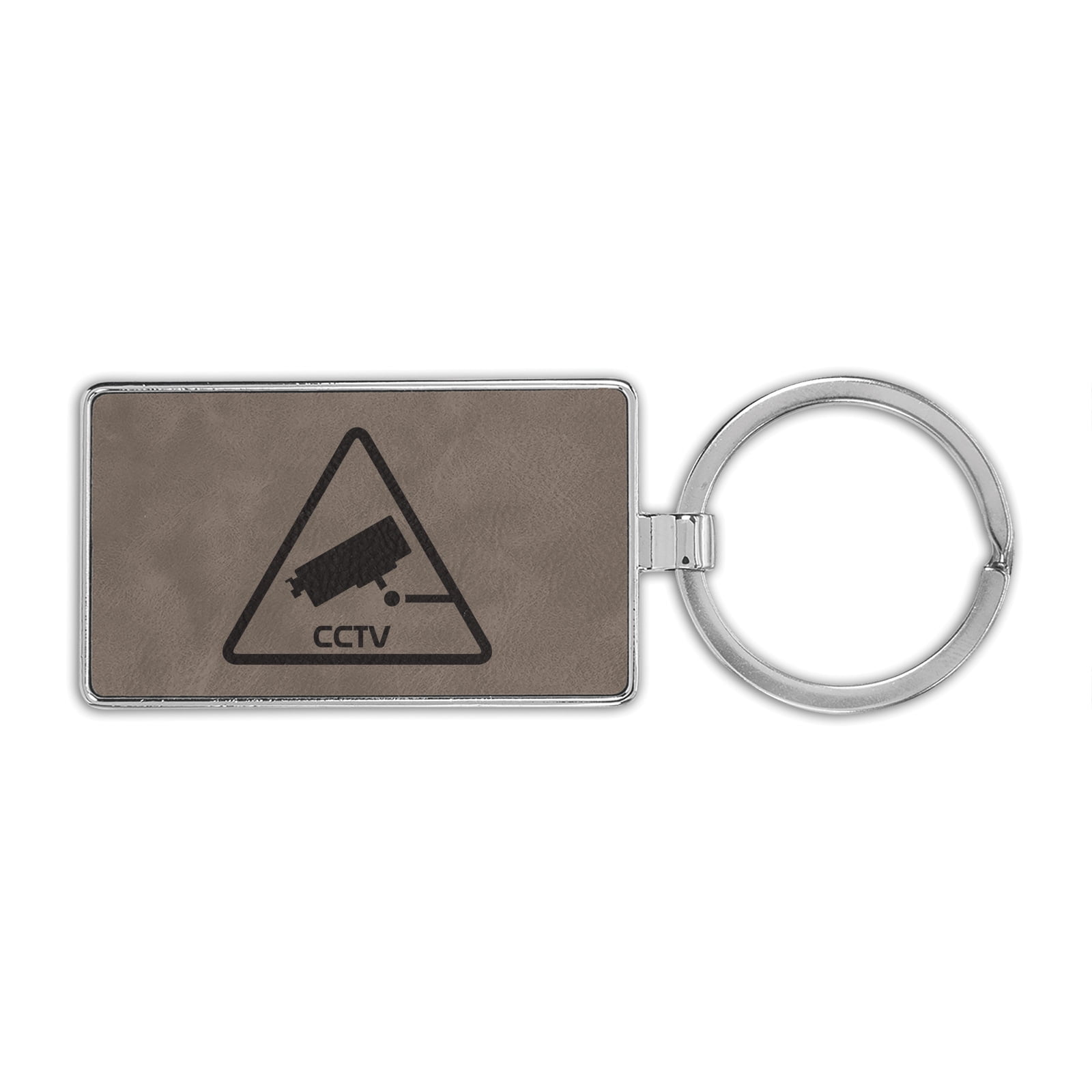 Video Surveillance CCTV Premium Leatherette Keychain warning sign ...