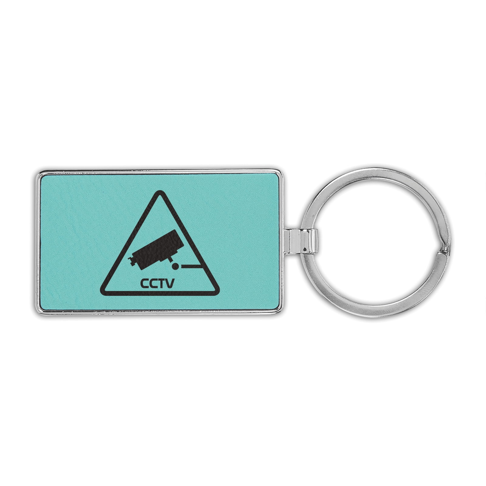 Video Surveillance CCTV Premium Leatherette Keychain warning sign ...