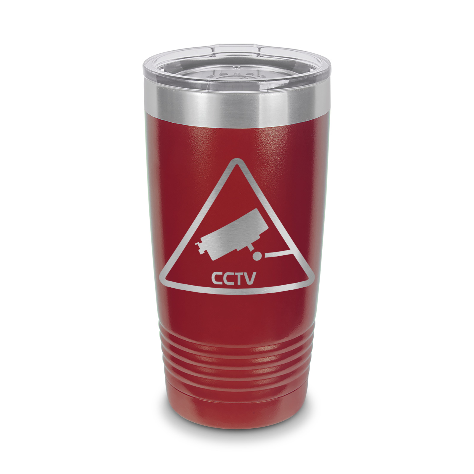 Video Surveillance CCTV Tumbler 20 oz - Laser Engraved w/ Clear Lid ...