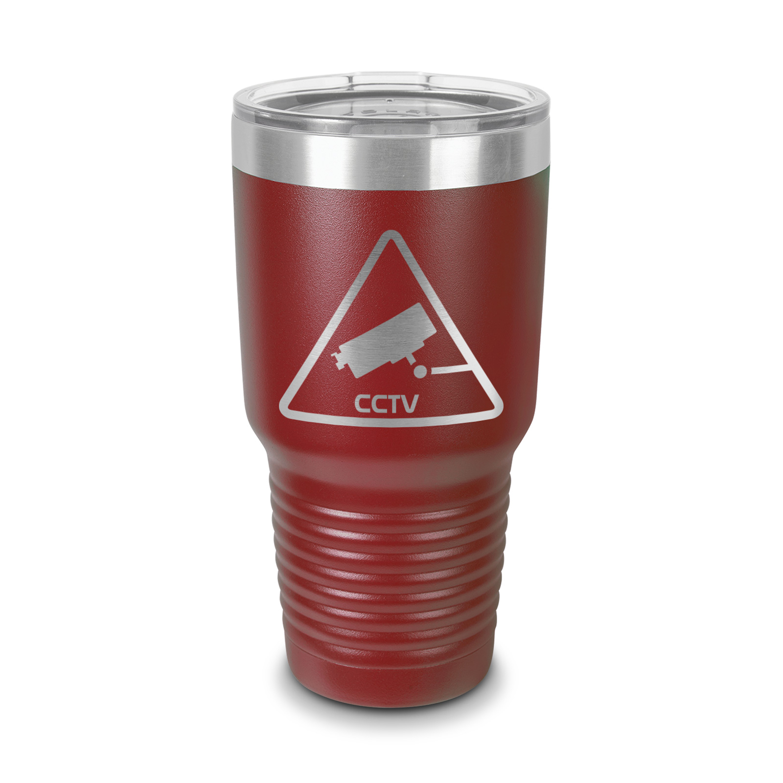 Video Surveillance CCTV Tumbler 30 oz - Laser Engraved w/ Clear Lid ...