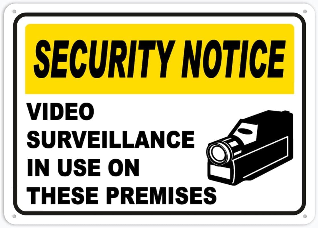 Video Surveillance In Use Sign 12X8 Inch Aluminum Uv Ink Printed For ...